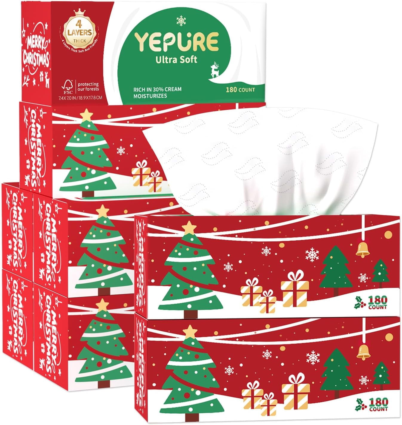 Ultra Care Facial Tissues, With 30% Lotion - 4-Ply Soft Tissues for ...