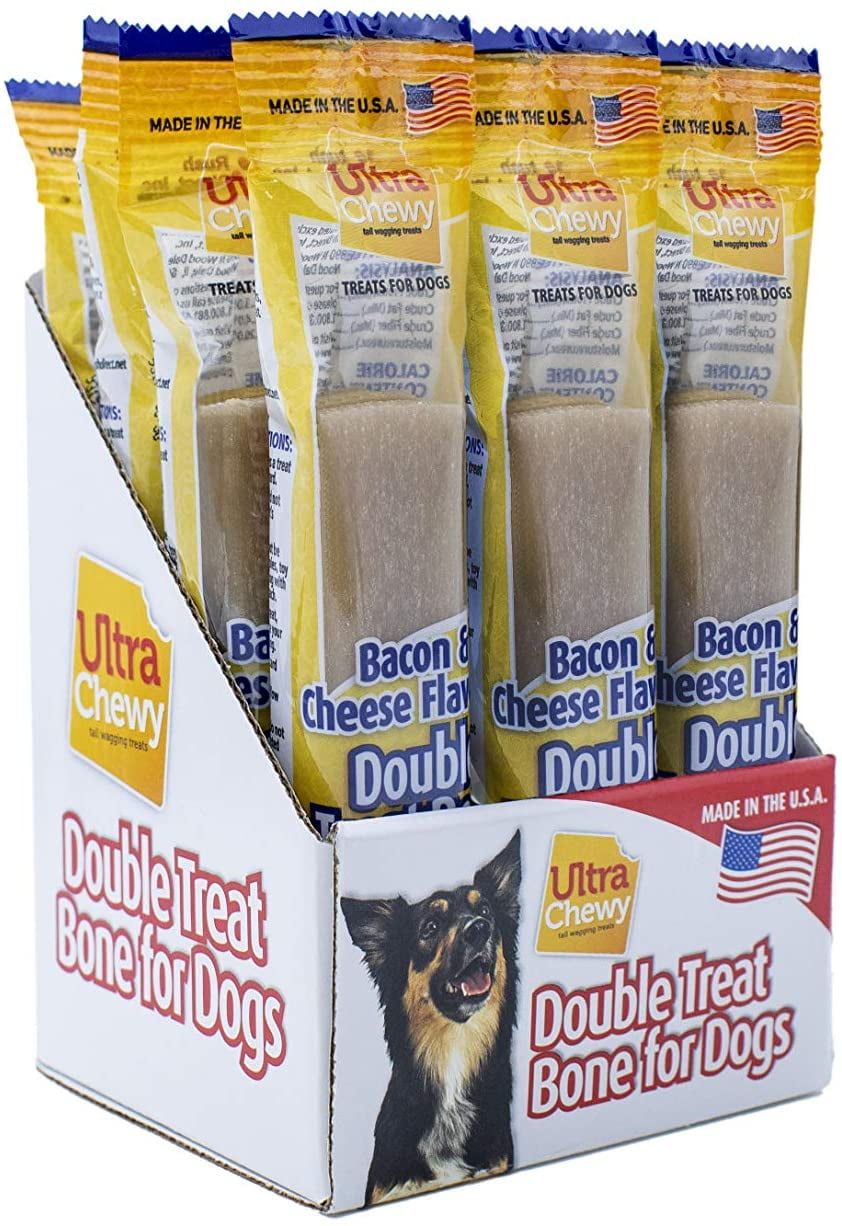 Ultra Chewy Double Treat Bones - (Bacon and Cheese, 12 pack) - Walmart.com