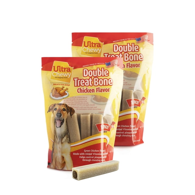 Ultra Chewy Double Treat Bones: Long-Lasting Dog Treats Made in USA ...