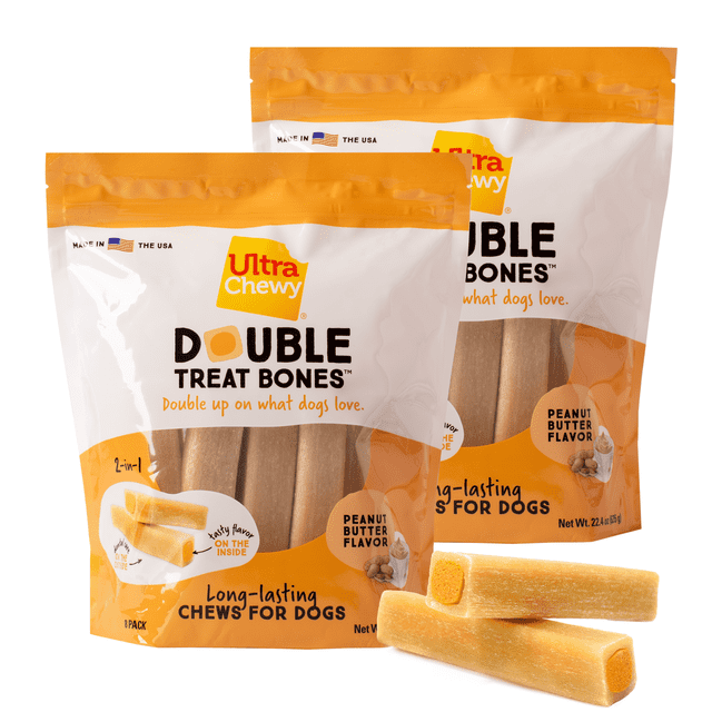 Ultra Chewy Double Treat Bones - (Peanut Butter, 2 value packs ...
