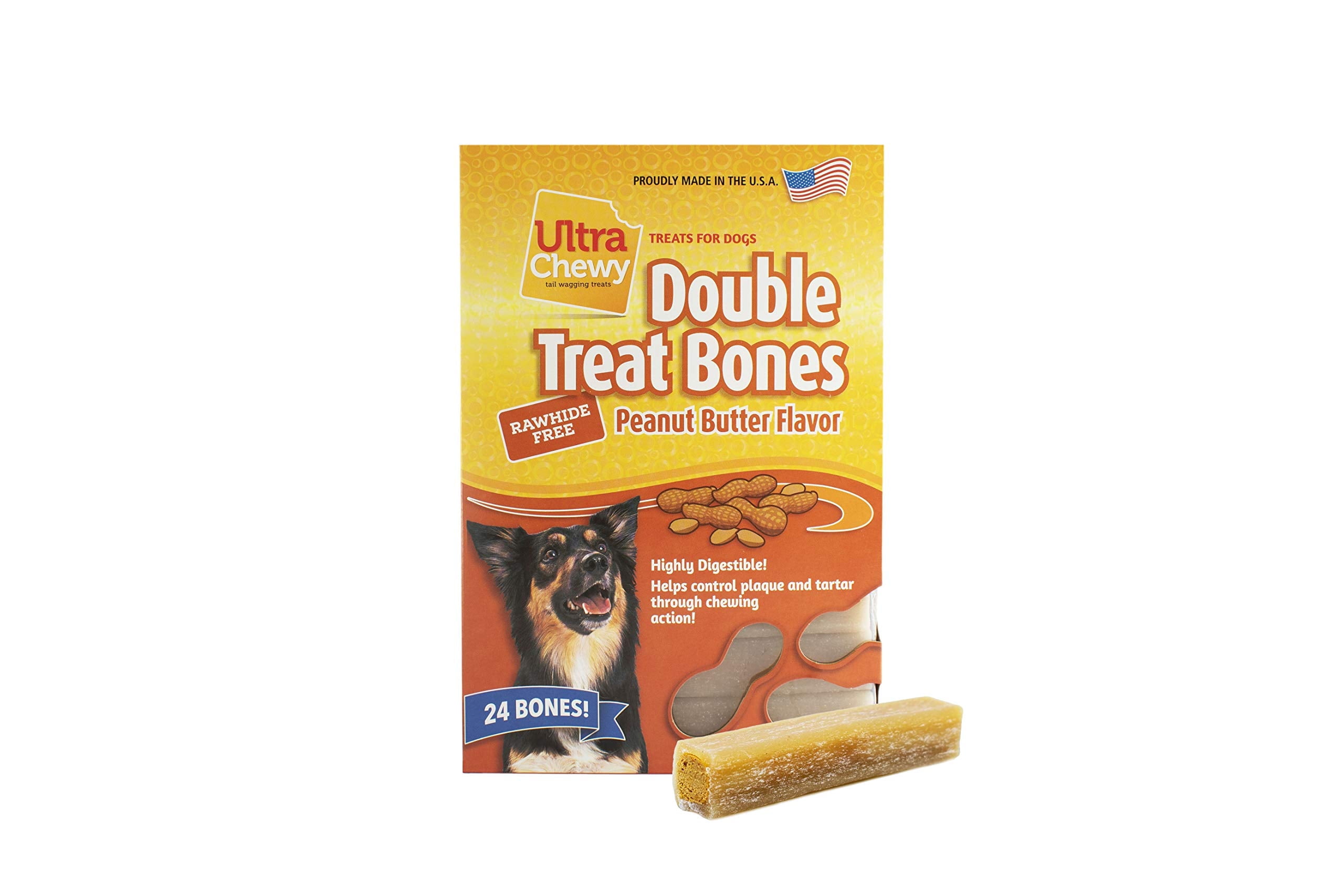 Ultra Chewy Double Treat Bones - (Peanut Butter, 24 pack) - Walmart.com