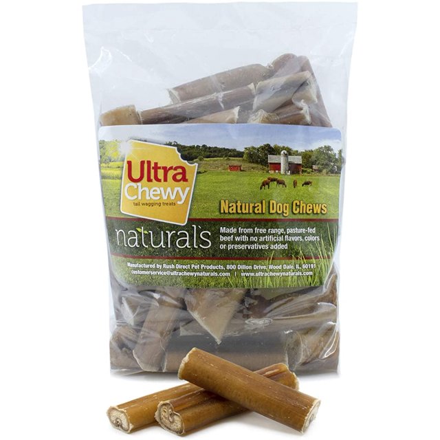 "Ultra Chewy Naturals Odor-Free Beef Bully Sticks for Small to Medium ...