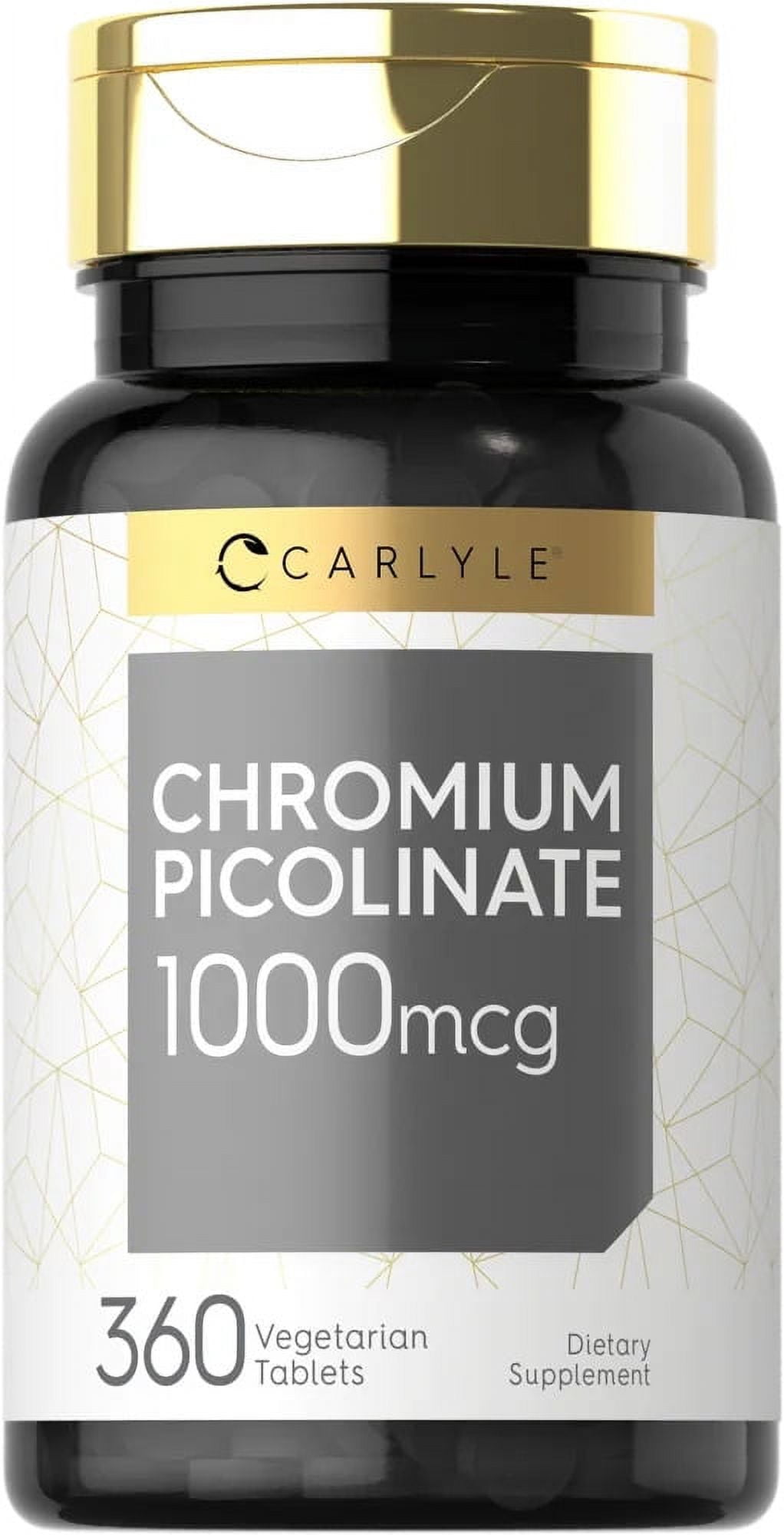 Carlyle Chromium Picolinate 1000mcg Vegetarian Tablets for Healthy ...