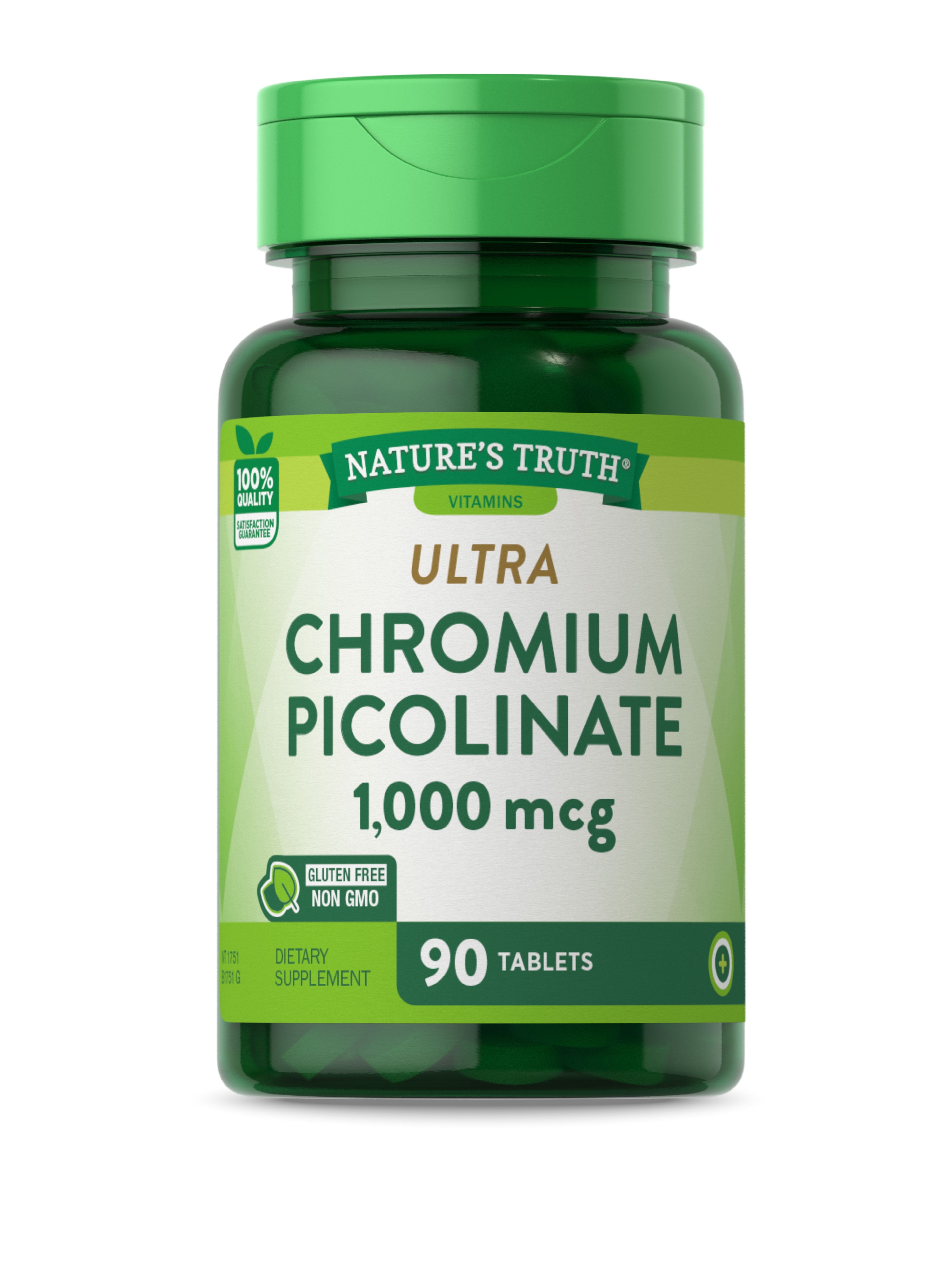 Nature's Truth Ultra Chromium Picolinate 1000mcg, 90 Vegetarian Tablets ...