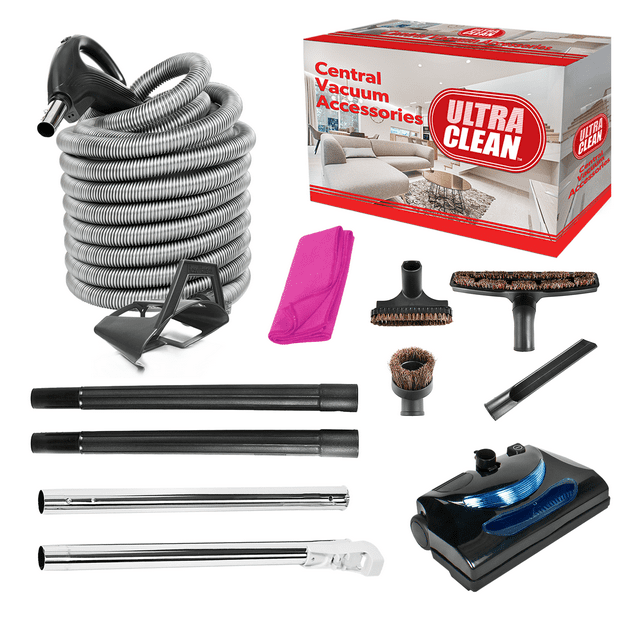 Ultra Clean Central Vacuum Kit with Powerhead Hose and Tools, Fits All ...