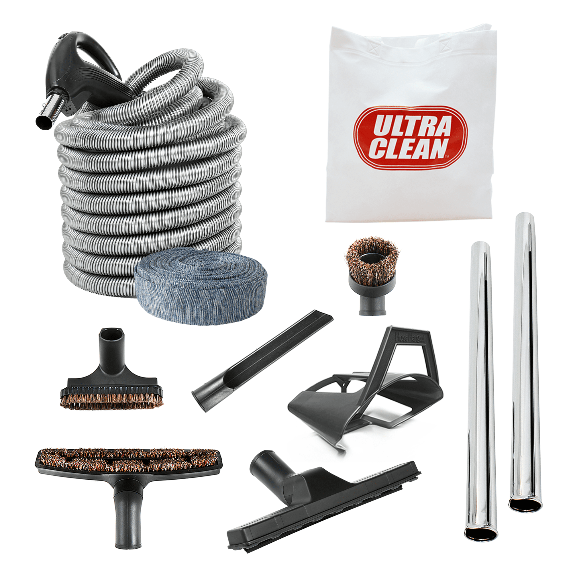 Ultra Clean Deluxe Central Vacuum Hose and Attachment Kit for Bare ...