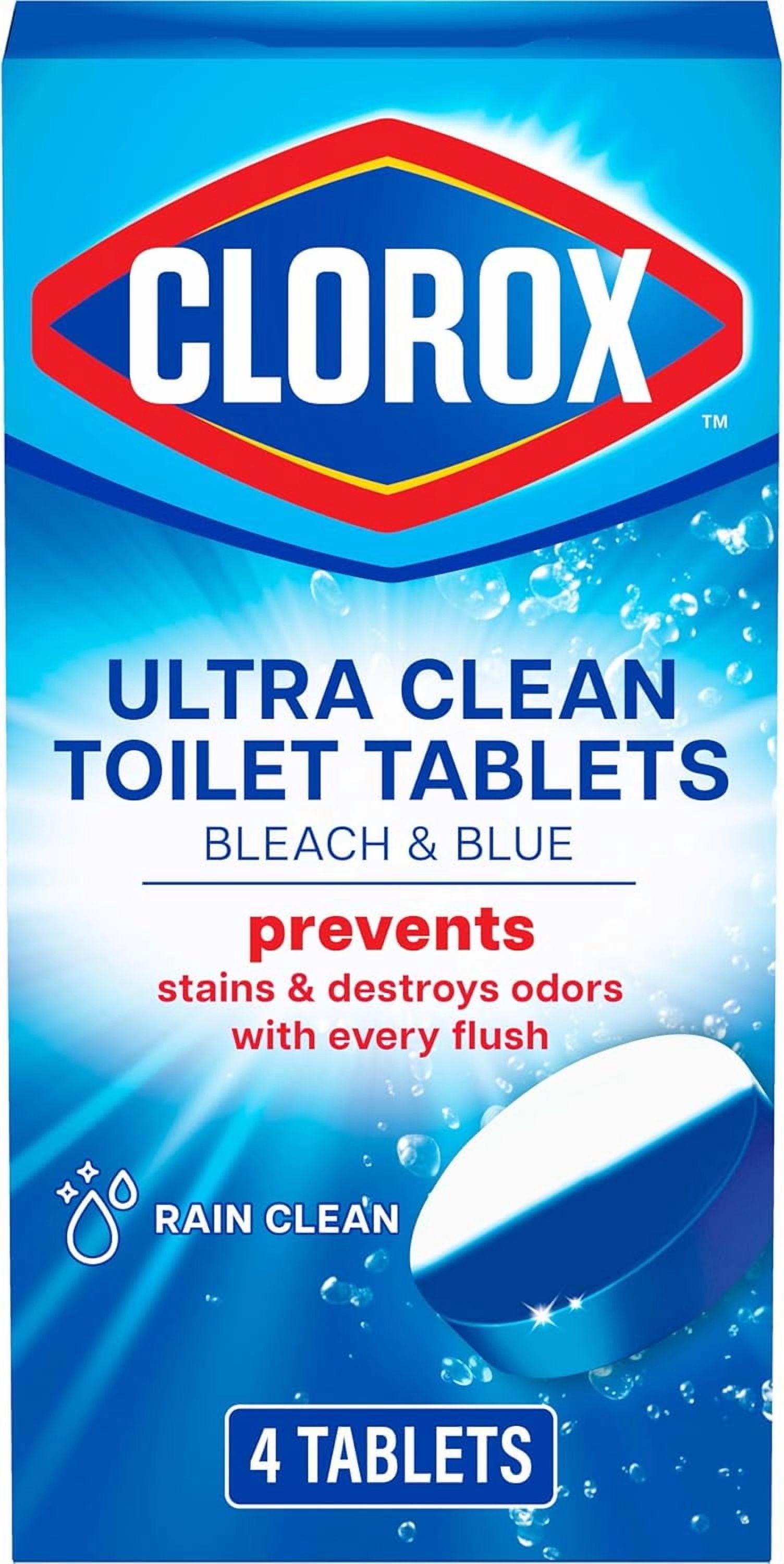 Ultra Clean Toilet Tablets Bleach & Blue, Rain Clean Scent, 2.47 Ounces ...