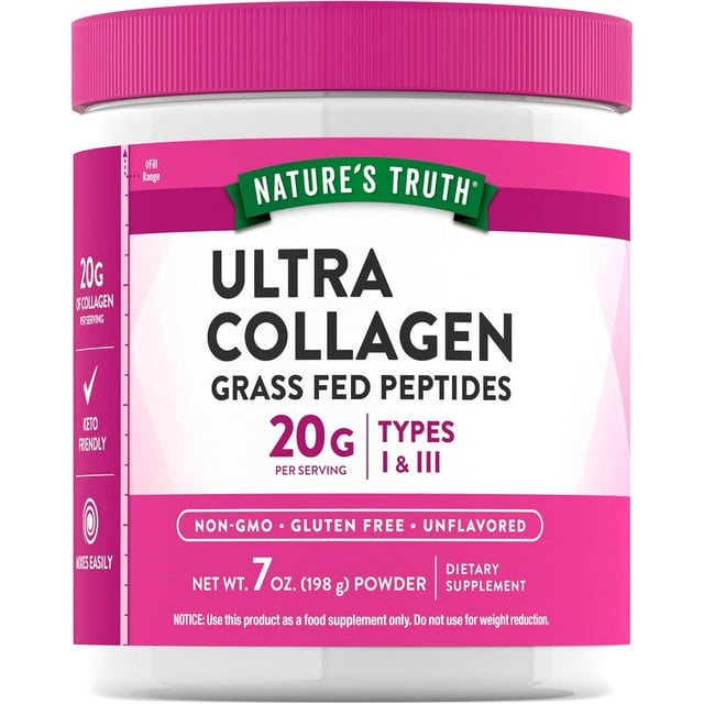 Nature's Truth Ultra Collagen Powder, 7 oz, Type I & III, Hydrolyzed ...