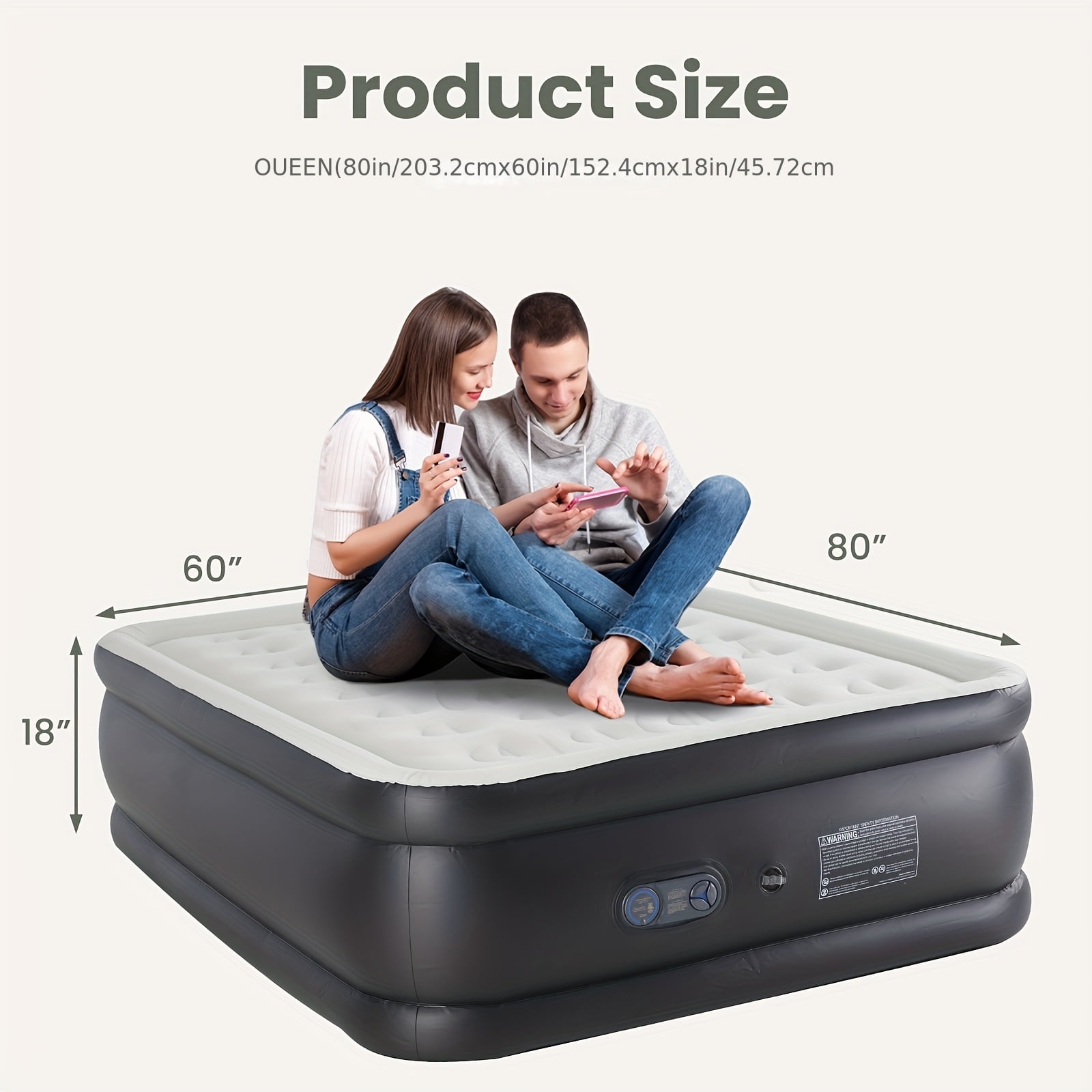 Ultra-Comfort Memory Foam Air Mattress with Coil Beam Support - Plush ...