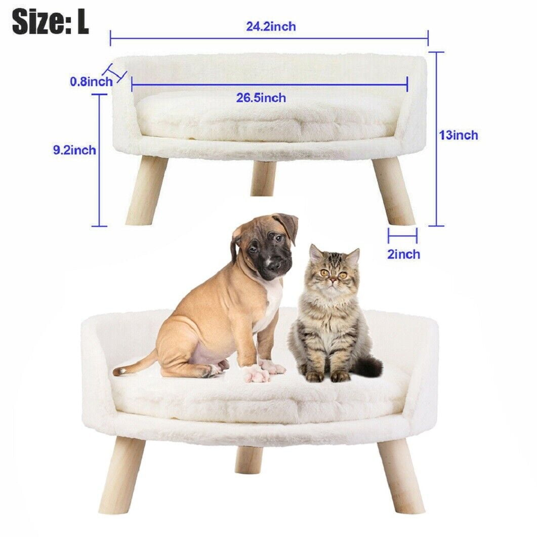 Ultra Comfy Elevated Dog Cat Sofa Bed Couch Pet Chair Removeable Padded ...