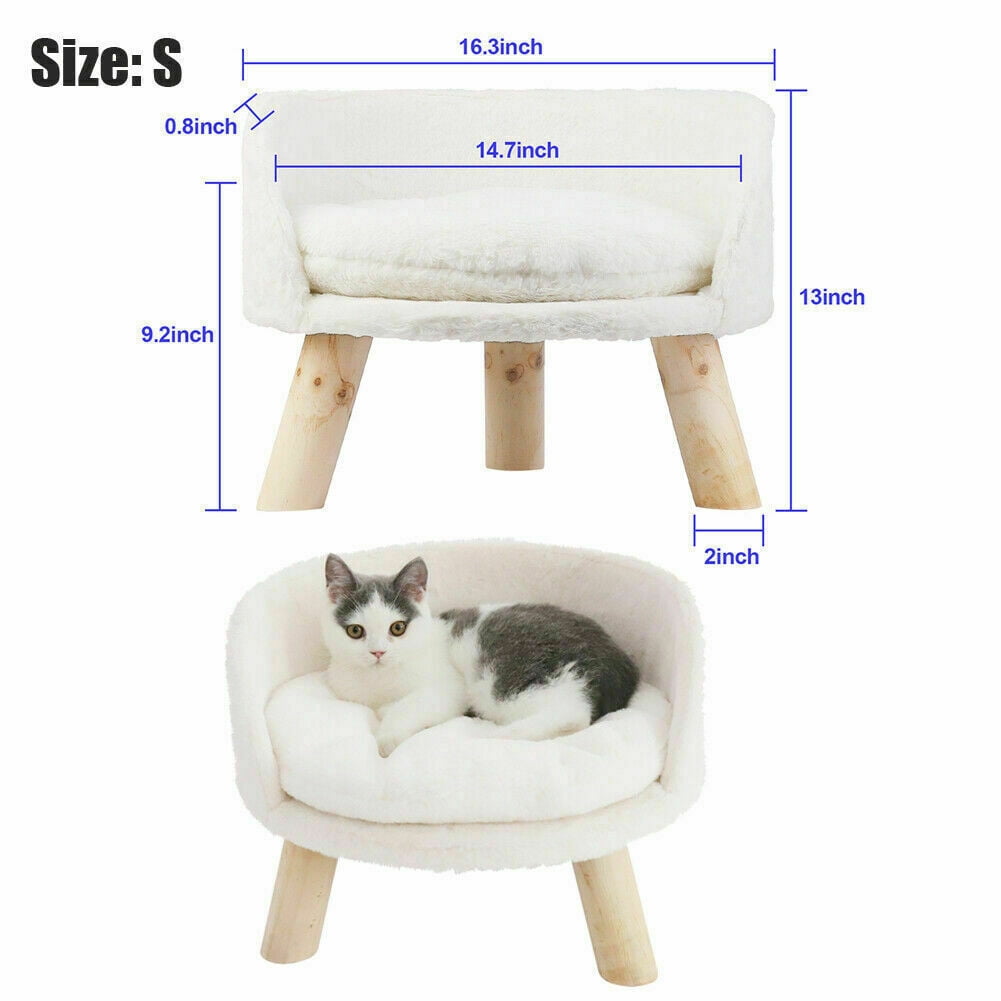 Ultra Comfy Elevated Dog Cat Sofa Bed Couch Pet Chair Removeable Padded ...