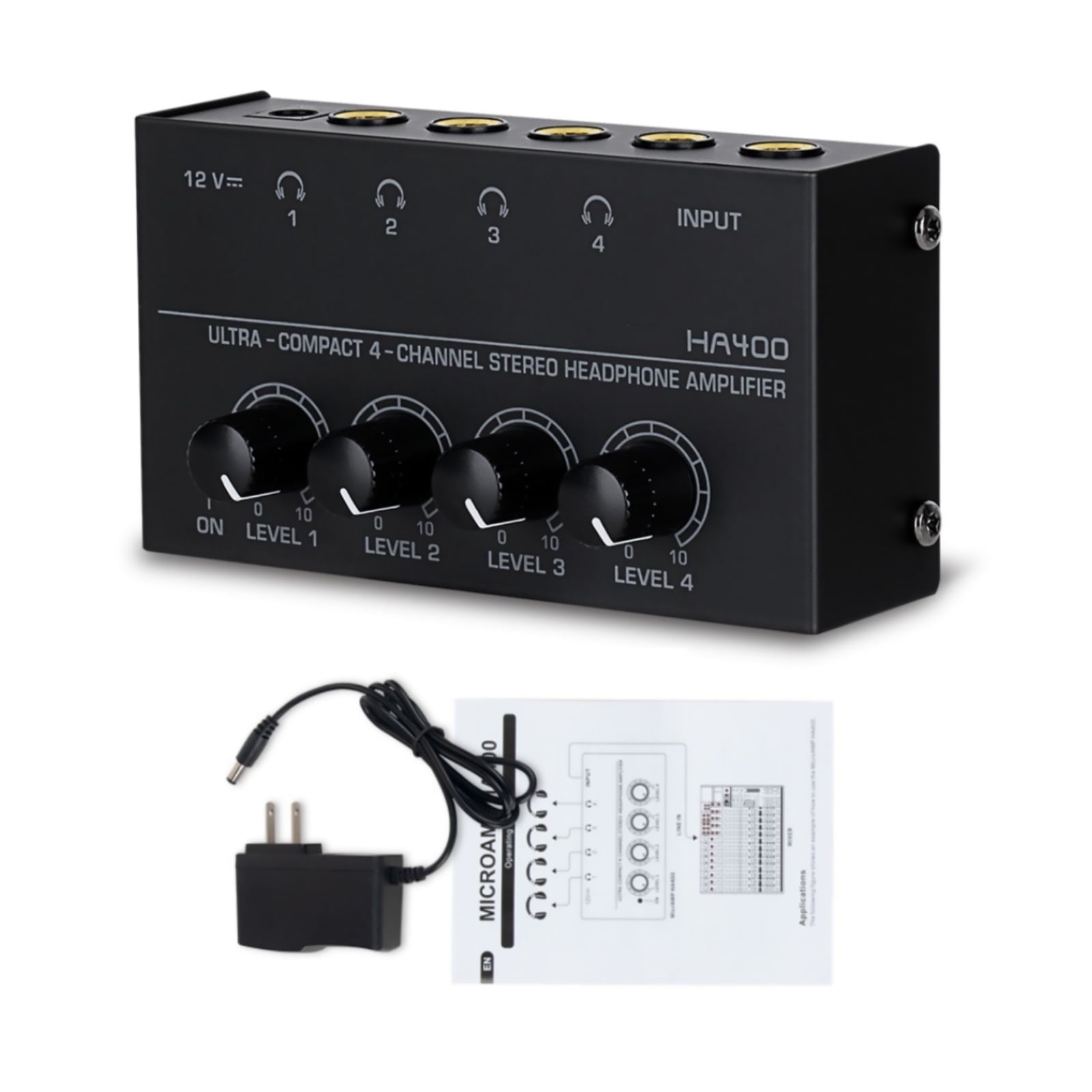 Ultra-Compact Headphone Amplifier for Studio & Stage Quad Independent ...