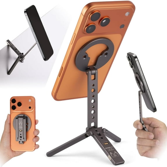 Ultra-Compact Magnetic Tripod for iPhone | Foldable Hook Design, 20 N52 ...