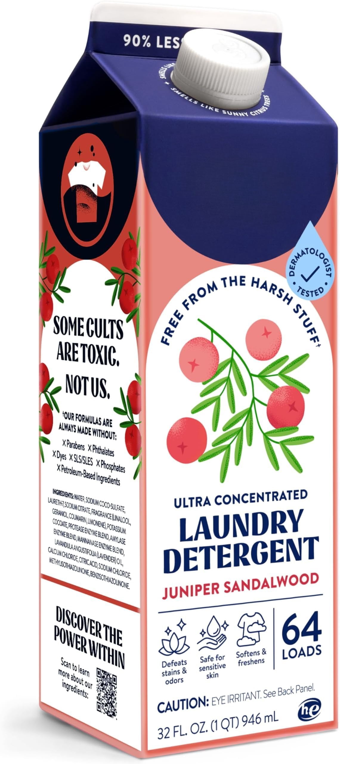 Ultra Concentrated Liquid Laundry Detergent Soap, 64 loads (32 oz ...