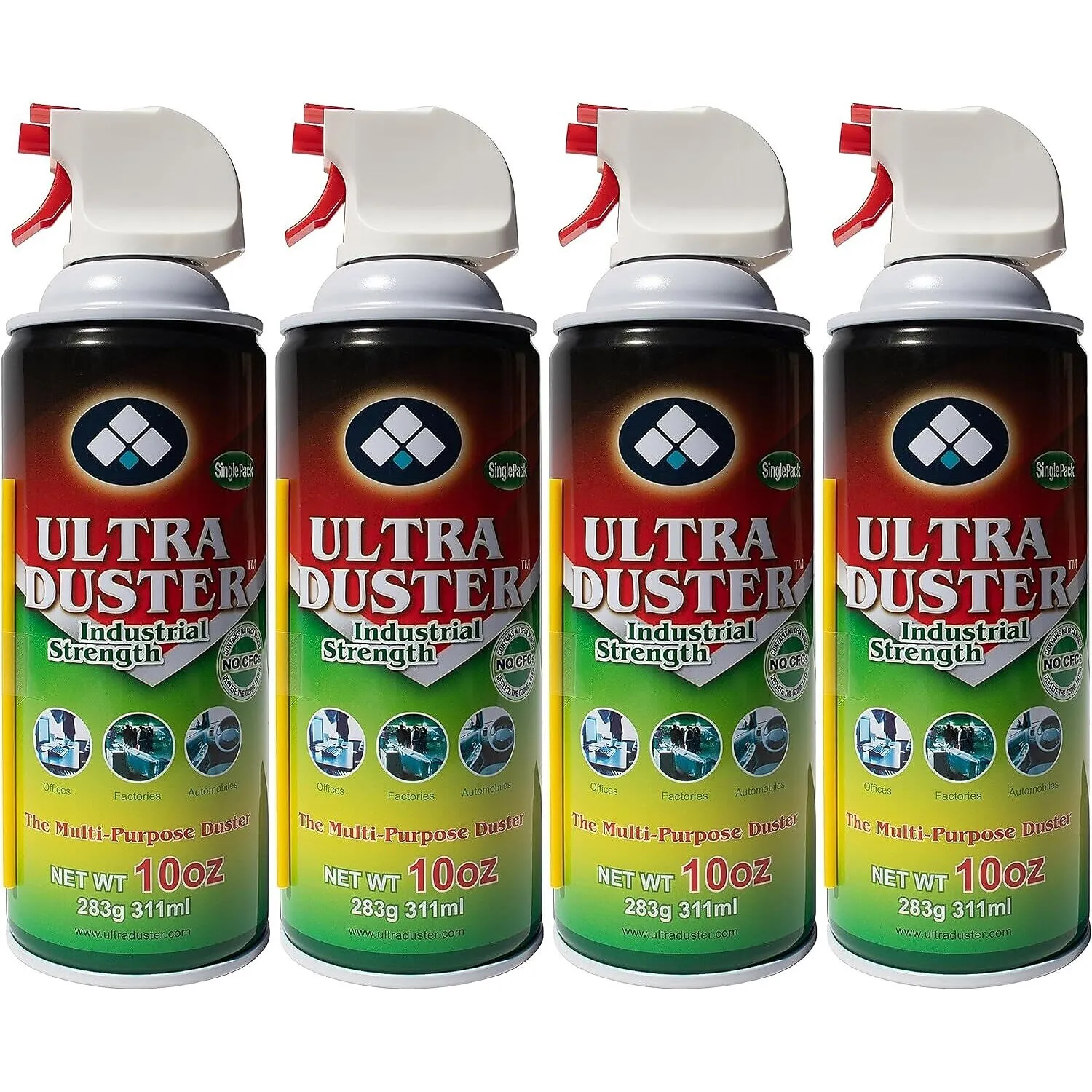 Ultra Duster Industrial Strength Compressed Air Duster Cleaner 10 oz. 4 ...