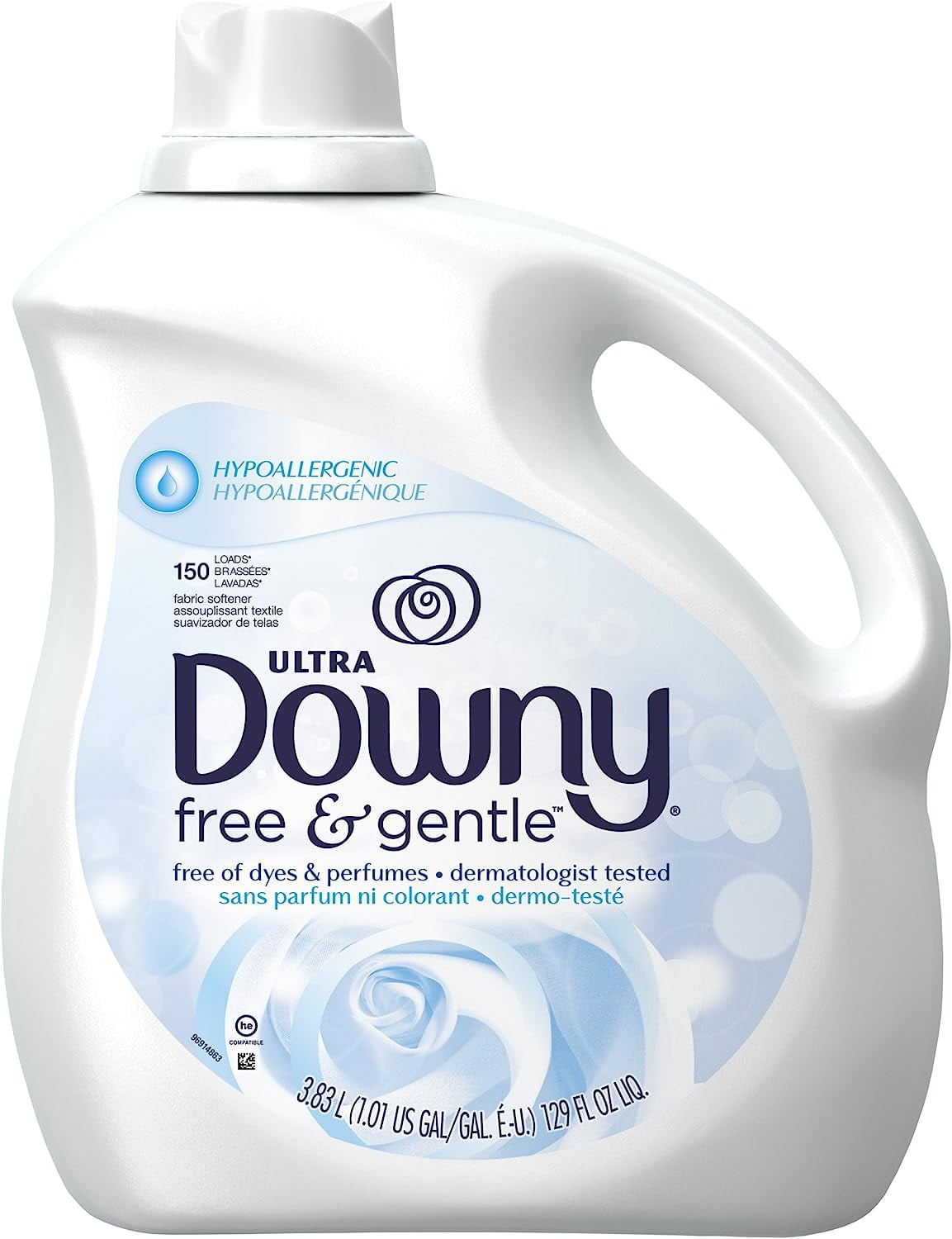 Ultra Fabric Softener Free and Gentle Liquid 150 Loads, 129-Ounce ...
