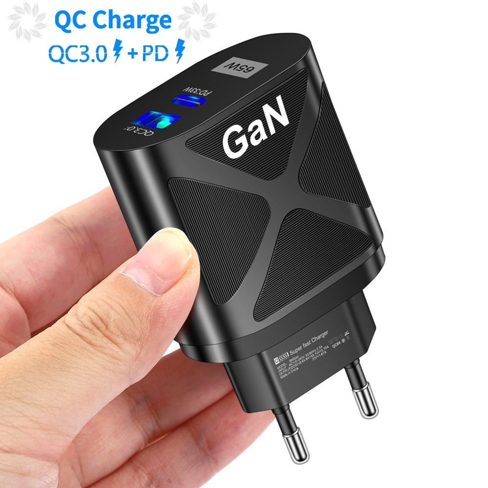 Ultra-Fast 65W GaN Gallium Nitride PD Charger Adapter for Mobile Phones ...