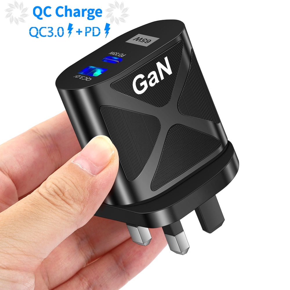 Ultra-Fast 65W GaN Gallium Nitride PD Charger Adapter for Mobile Phones ...