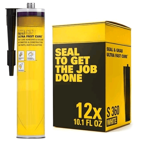 Ultra Fast Curing Polyurethane Sealant - 12X10. oz., White, Automotive Seam Sealer, Construction ...