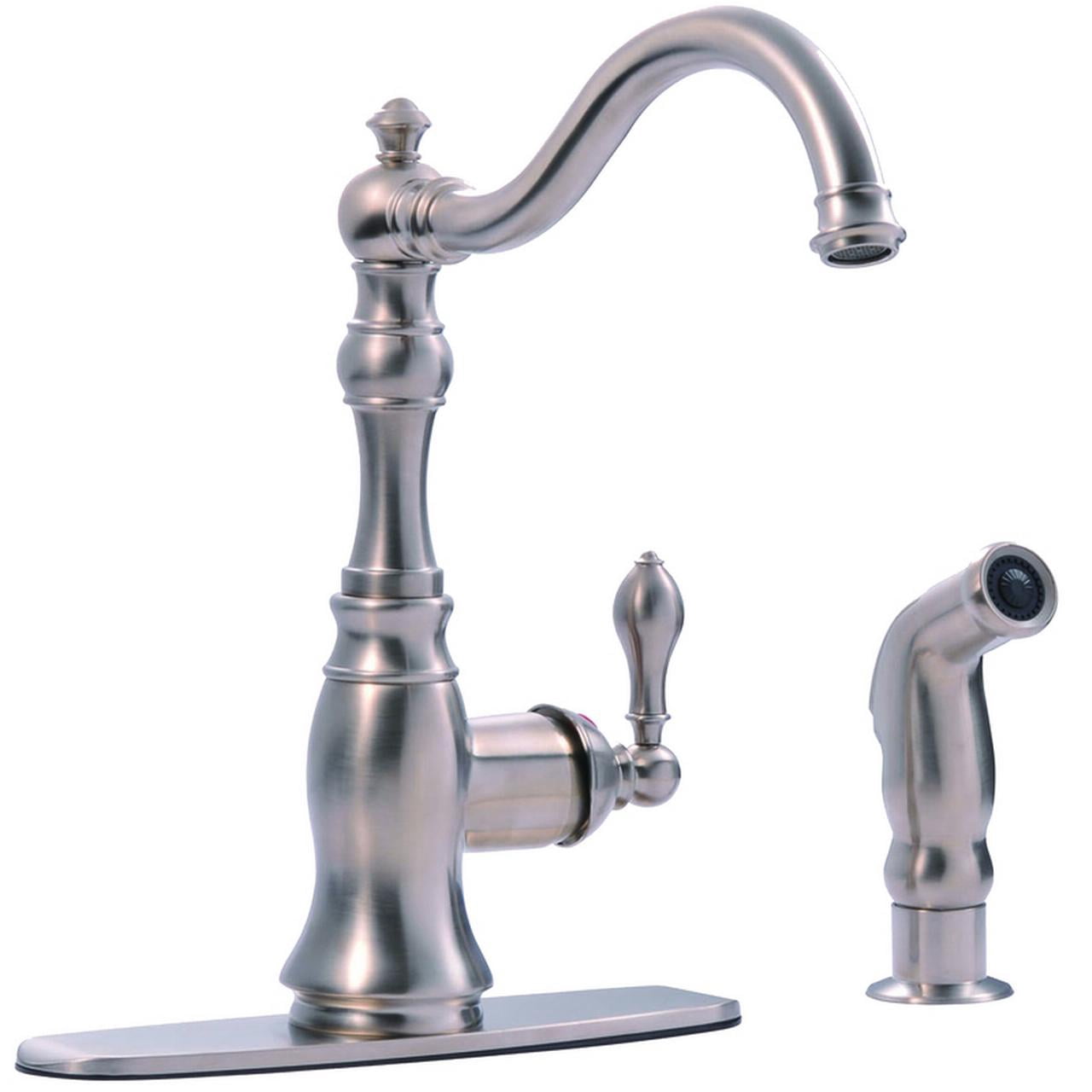 Ultra Faucets UF11243 Single Handle Stainless Steel Kitchen Faucet With ...
