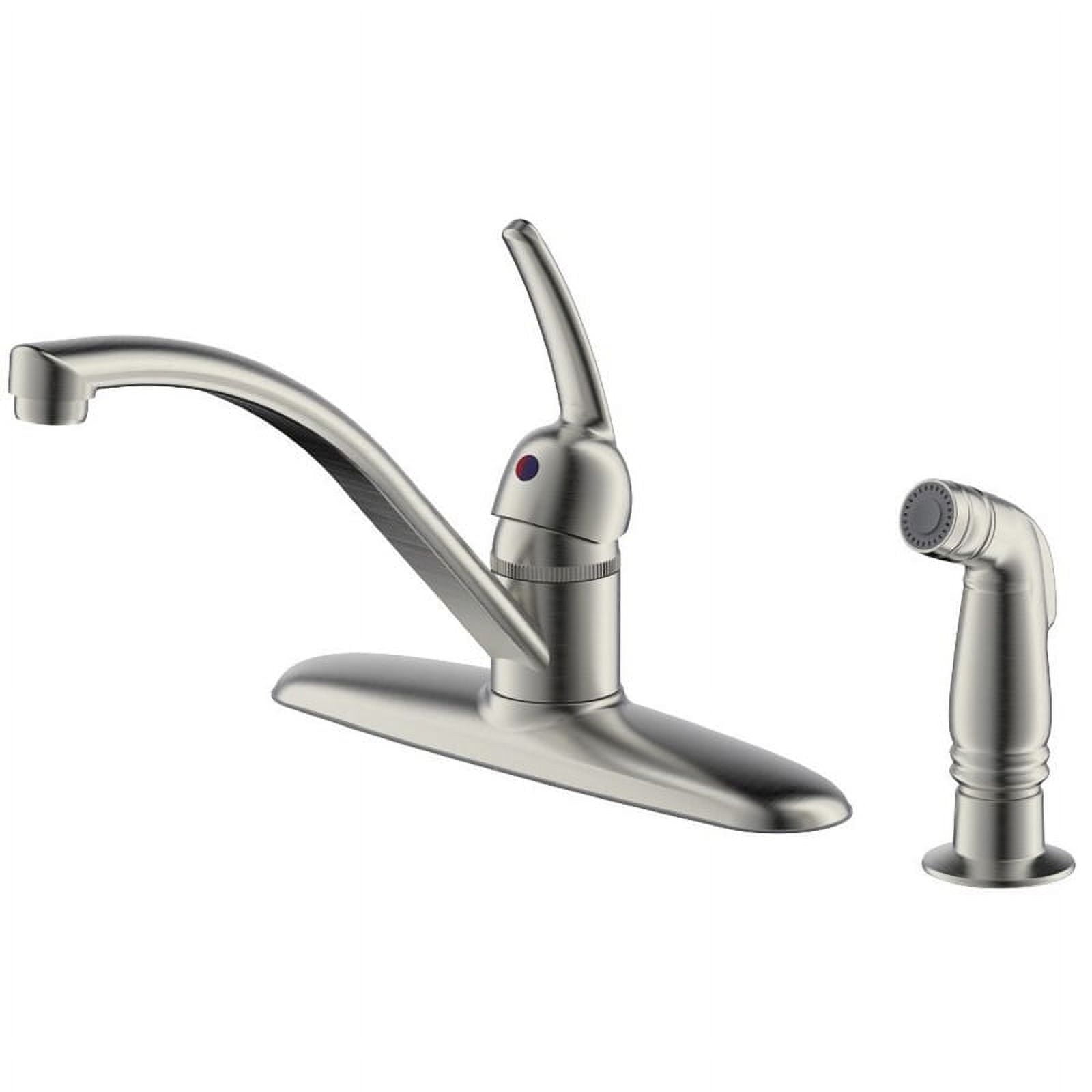 Ultra Faucets UF10243 Stainless Steel Single Handle Kitchen Faucet With ...