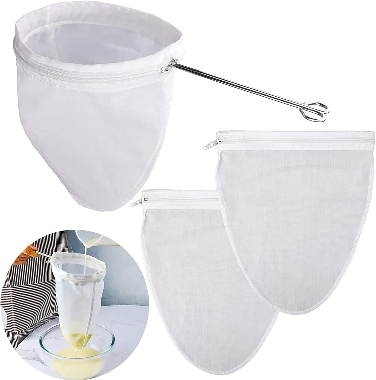 Ultra Fine Mesh Strainer Bag GIXUSIL Reusable Food Grade Filter Zipper ...