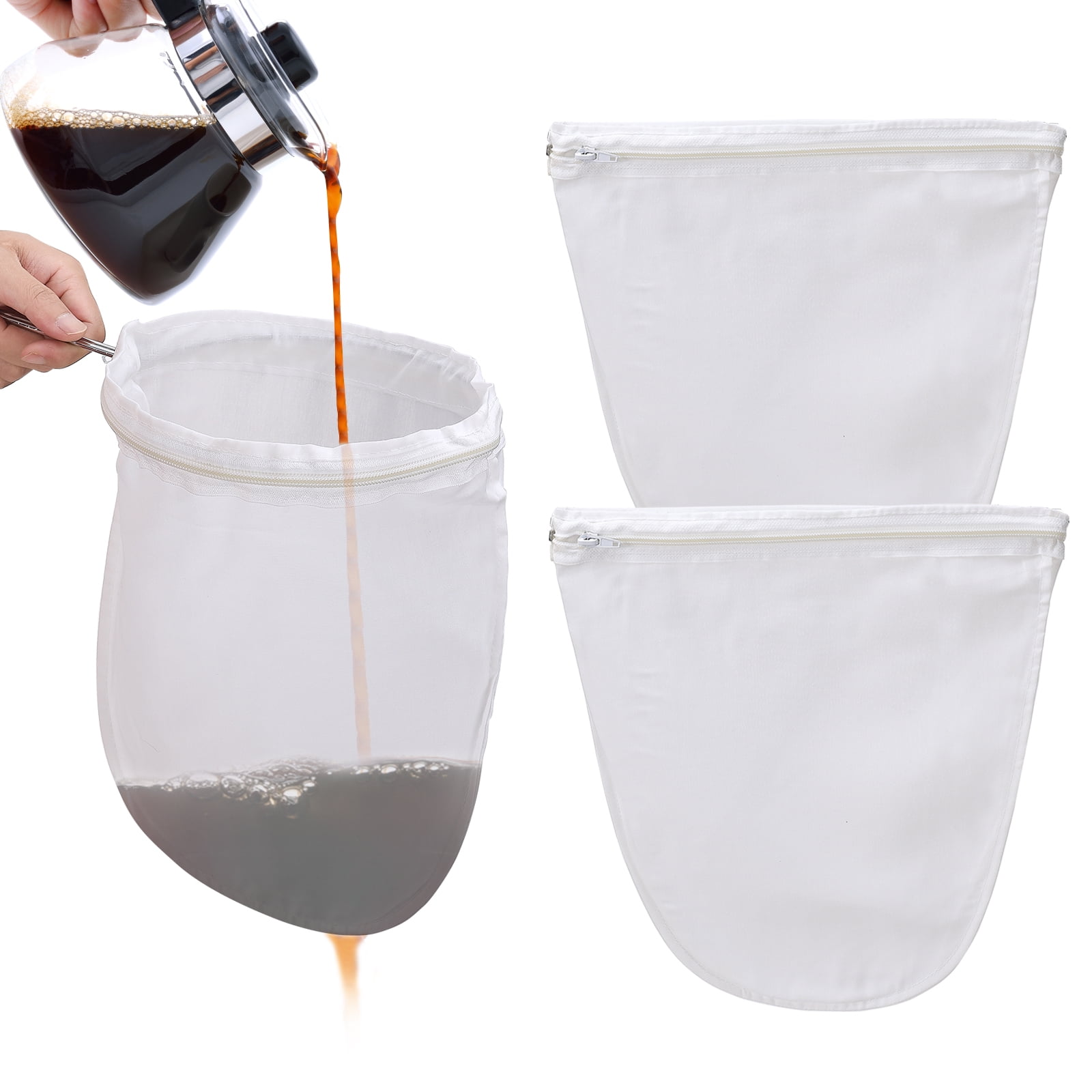 Ultra Fine Mesh Strainer Bags, Reusable Food Filter Bags and Stainless ...