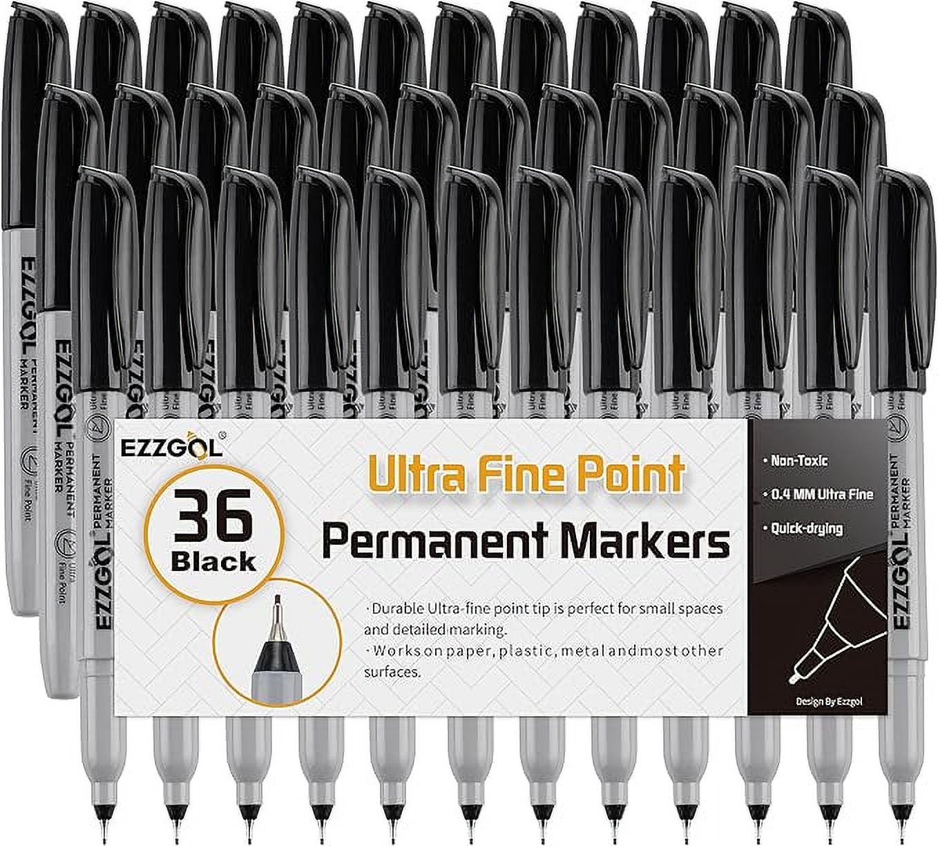 Ultra Fine Permanent Marker, 36 Pack Ultra Fine Point Black Permanent ...