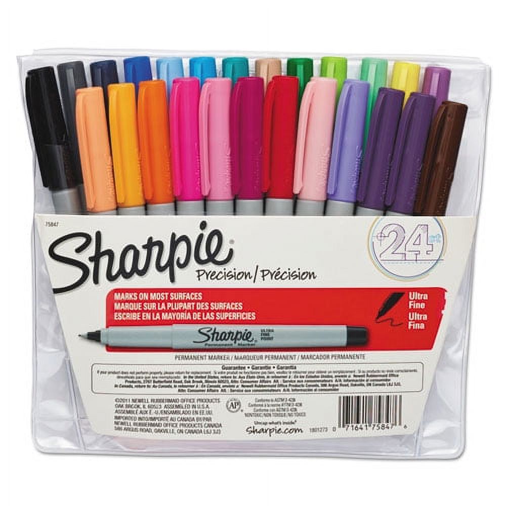 Ultra Fine Tip Permanent Marker, Extra-Fine Needle Tip, Assorted Colors ...