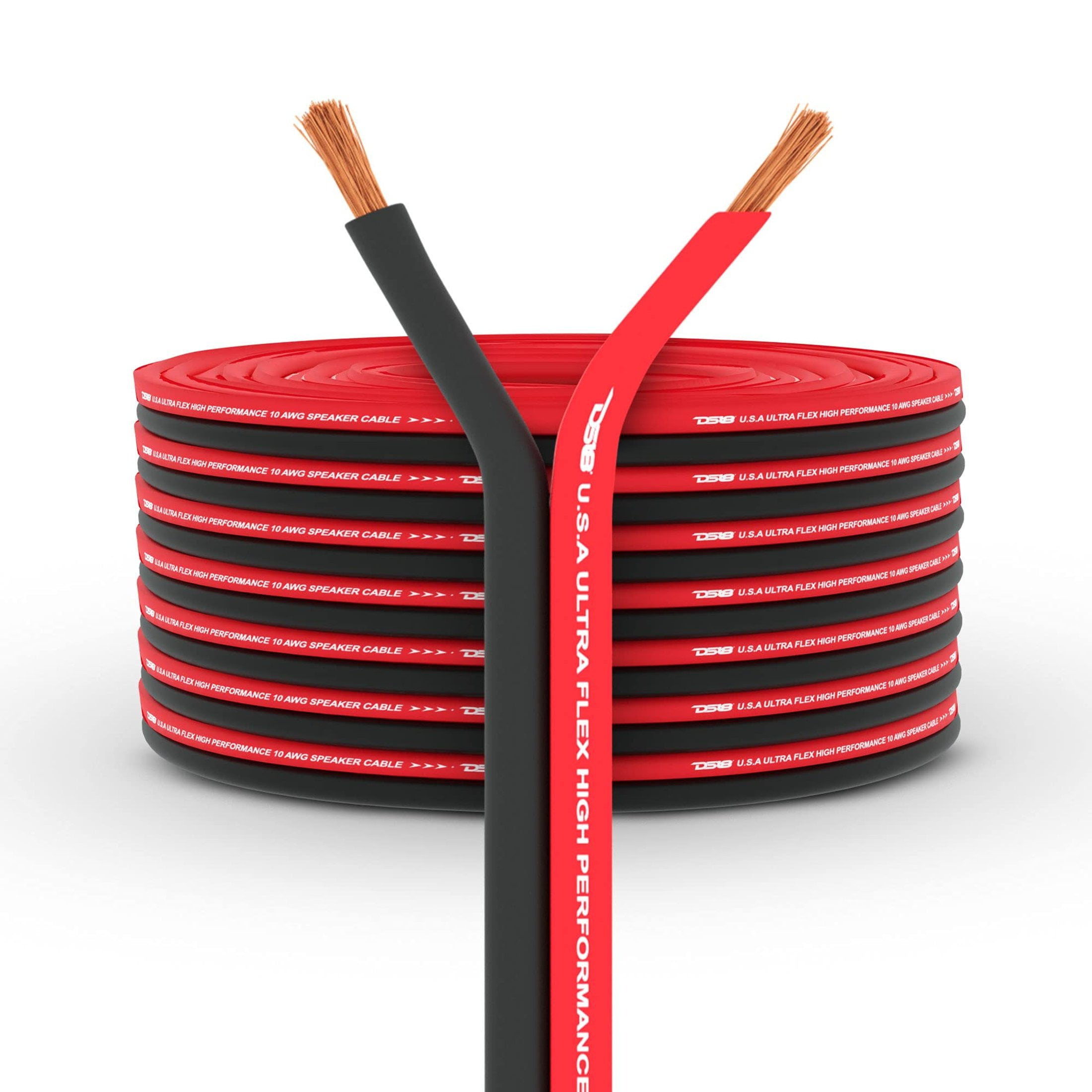 Ultra Flex 100FT Red and Black Speaker Wire for Audio Connections ...