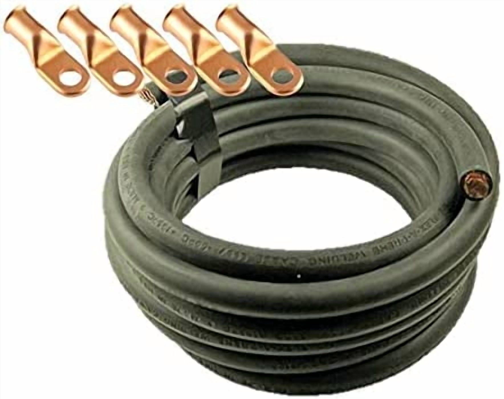 Ultra-Flexible Car Battery/Welding Cable - 1/0 Gauge, Black - 5 Feet ...