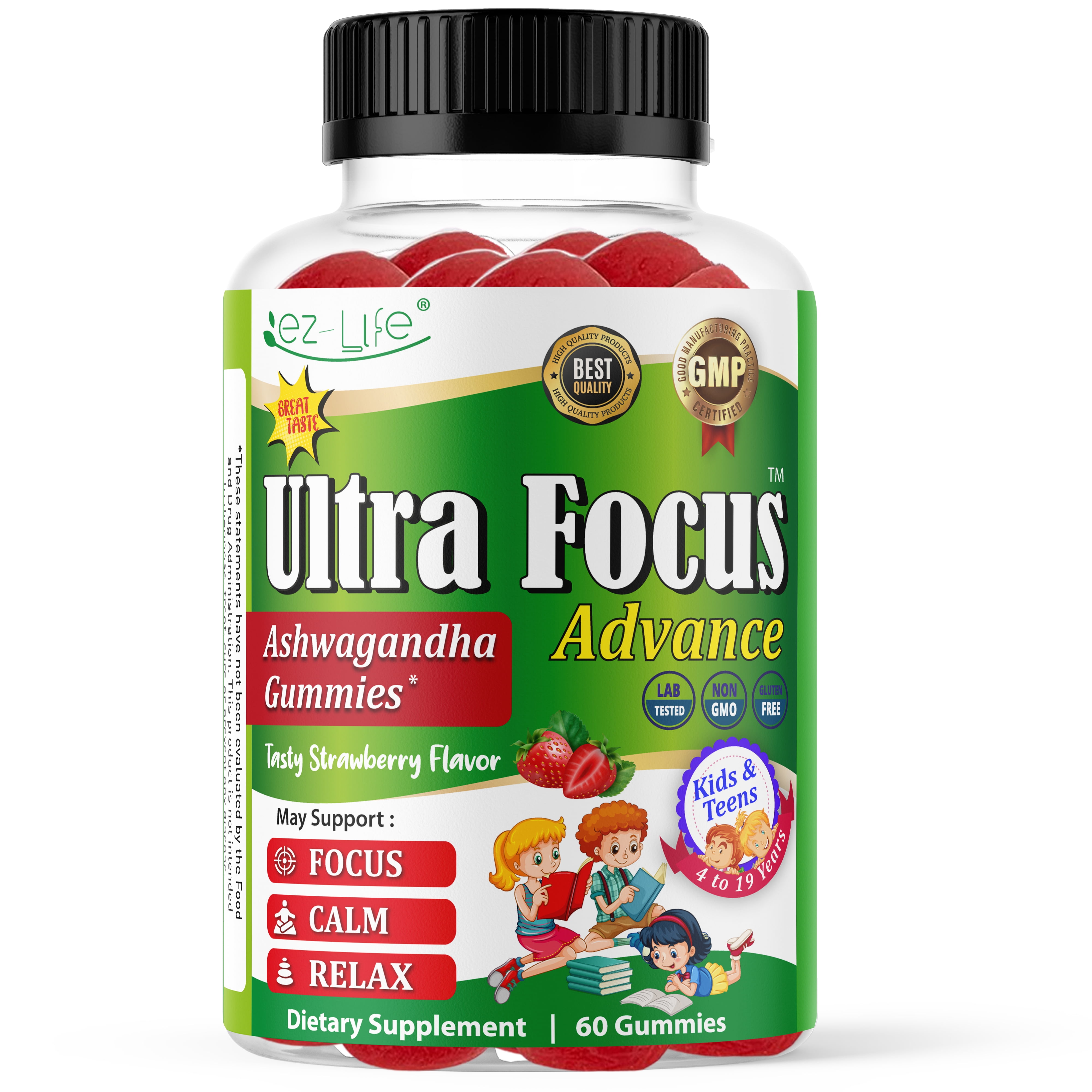 Ultra Focus Ashwagandha Gummies for Kids and Children – Calm, Focus ...