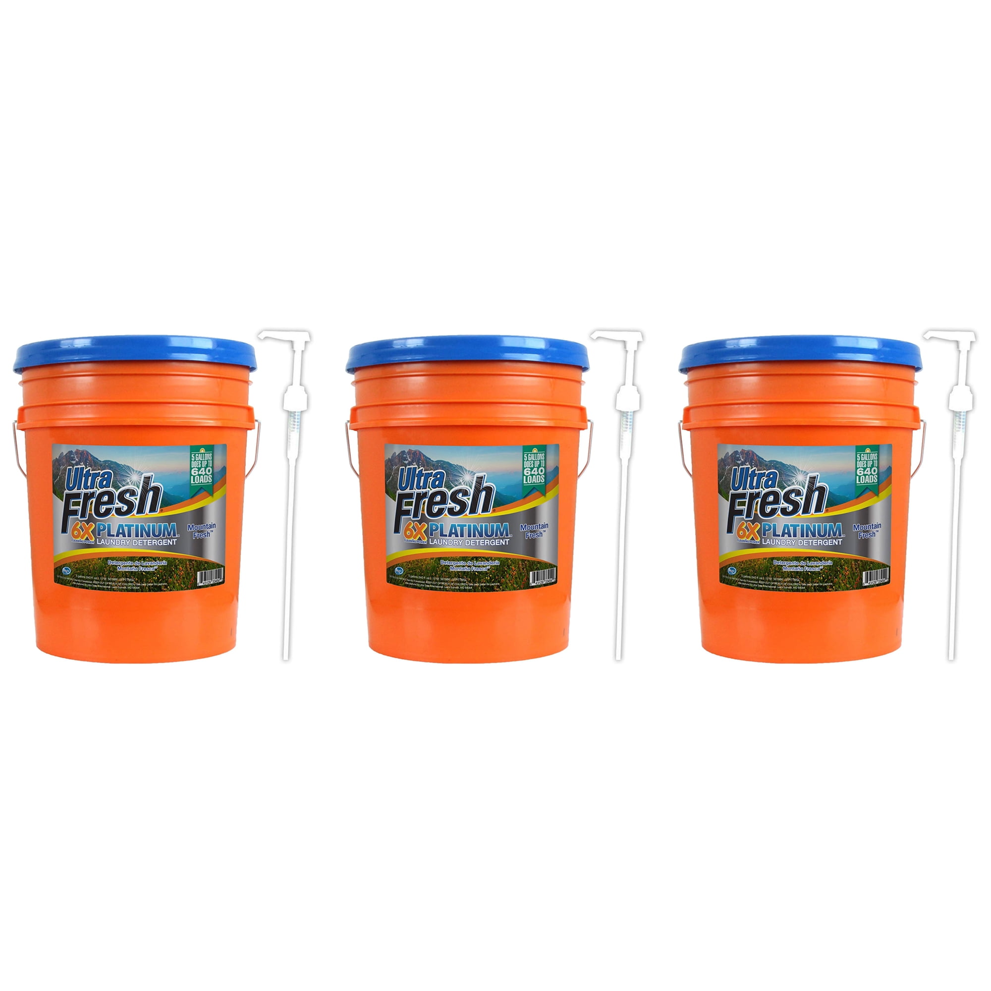 Ultra Fresh 6X Platinum Laundry Detergent Liquid, Original Blue (3 Pack ...