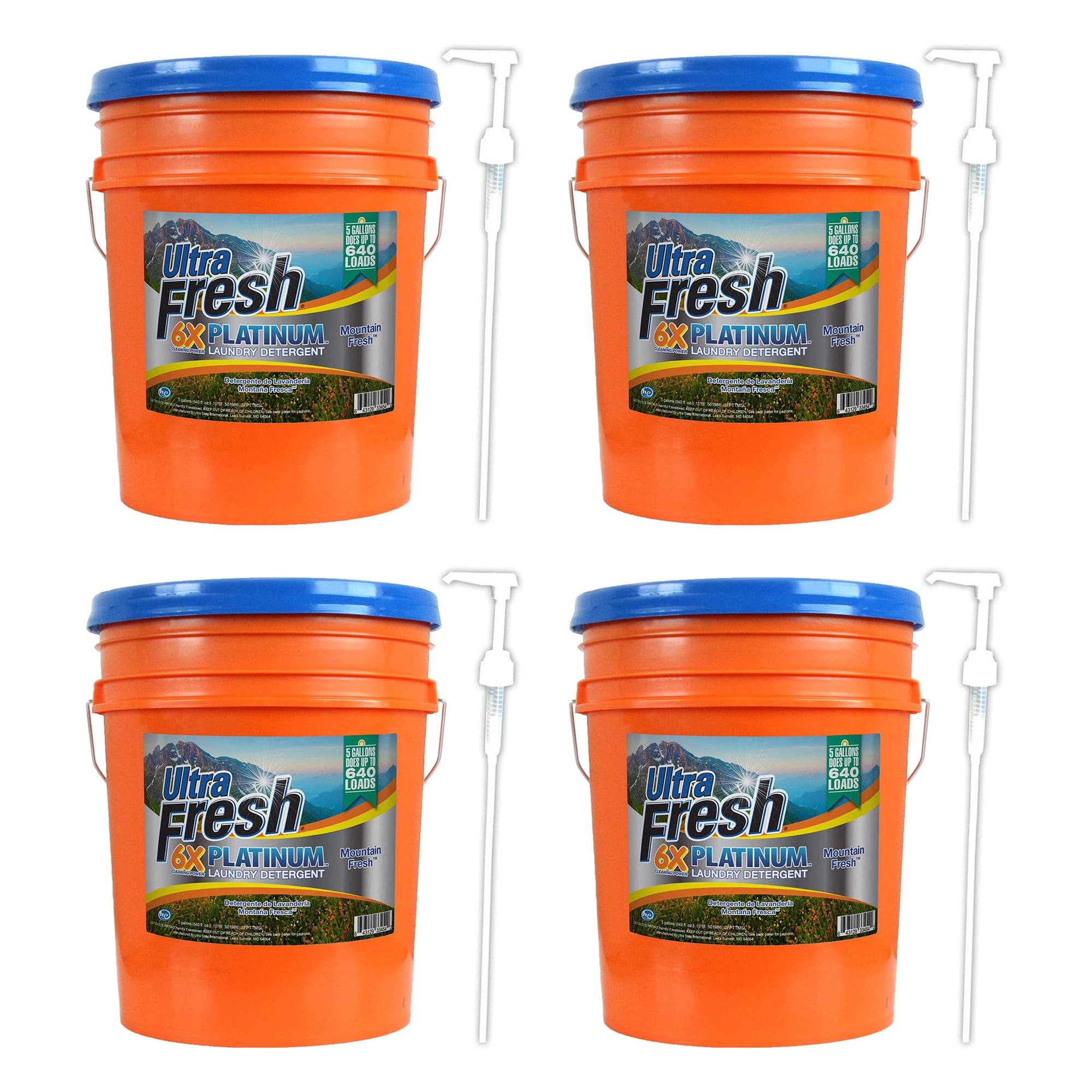 Ultra Fresh 6X Platinum Laundry Detergent Liquid, Original Blue (4 Pack ...