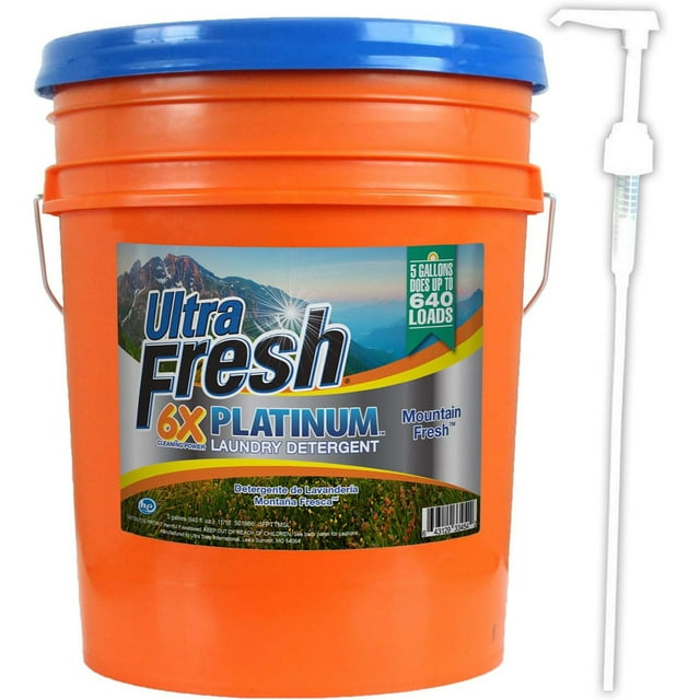 Ultra Fresh 6X Platinum HE Certified Laundry Detergent, 5 Gal, Mountain ...