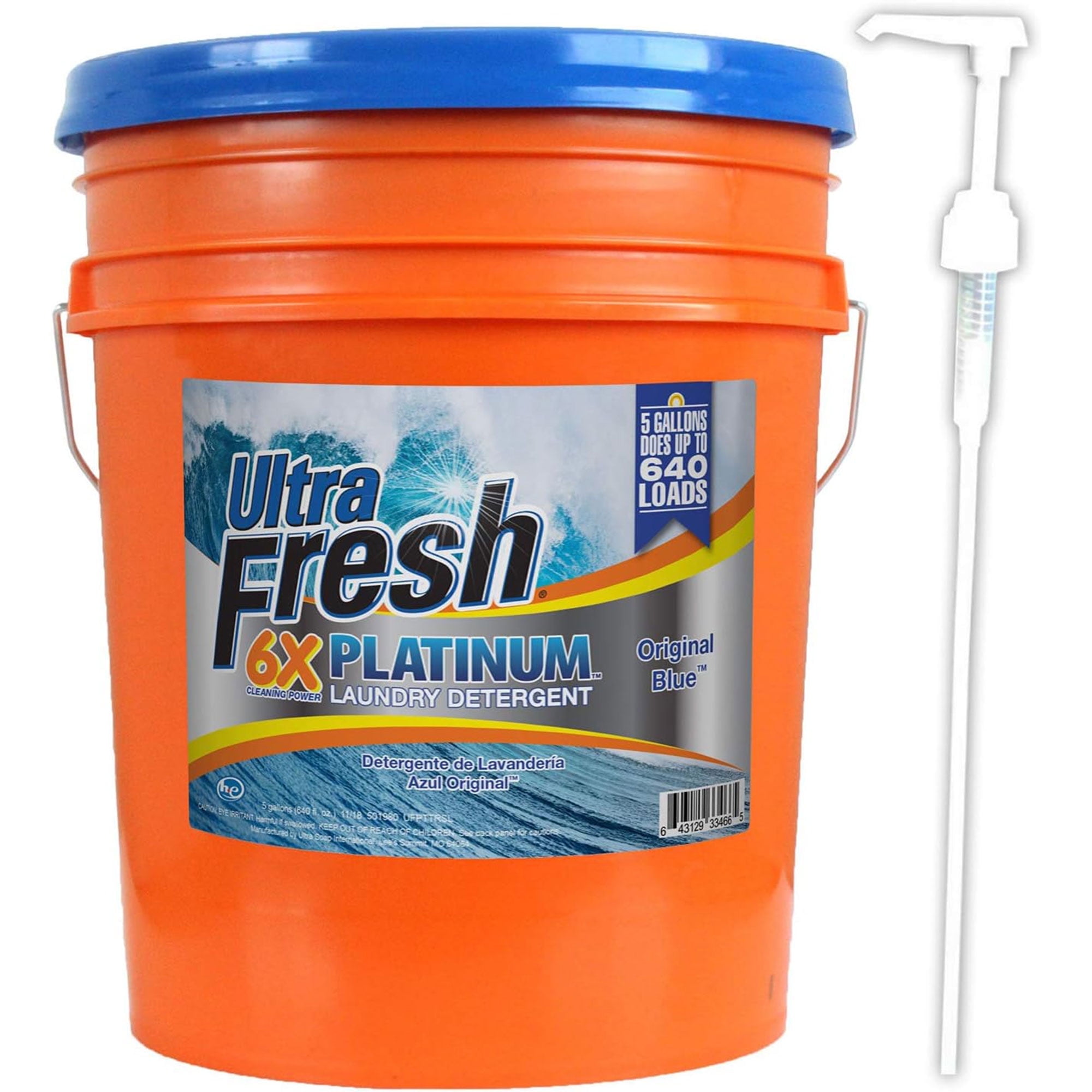 Ultra Fresh 6X Platinum, Original Blue 5 Gallon Laundry Detergent ...