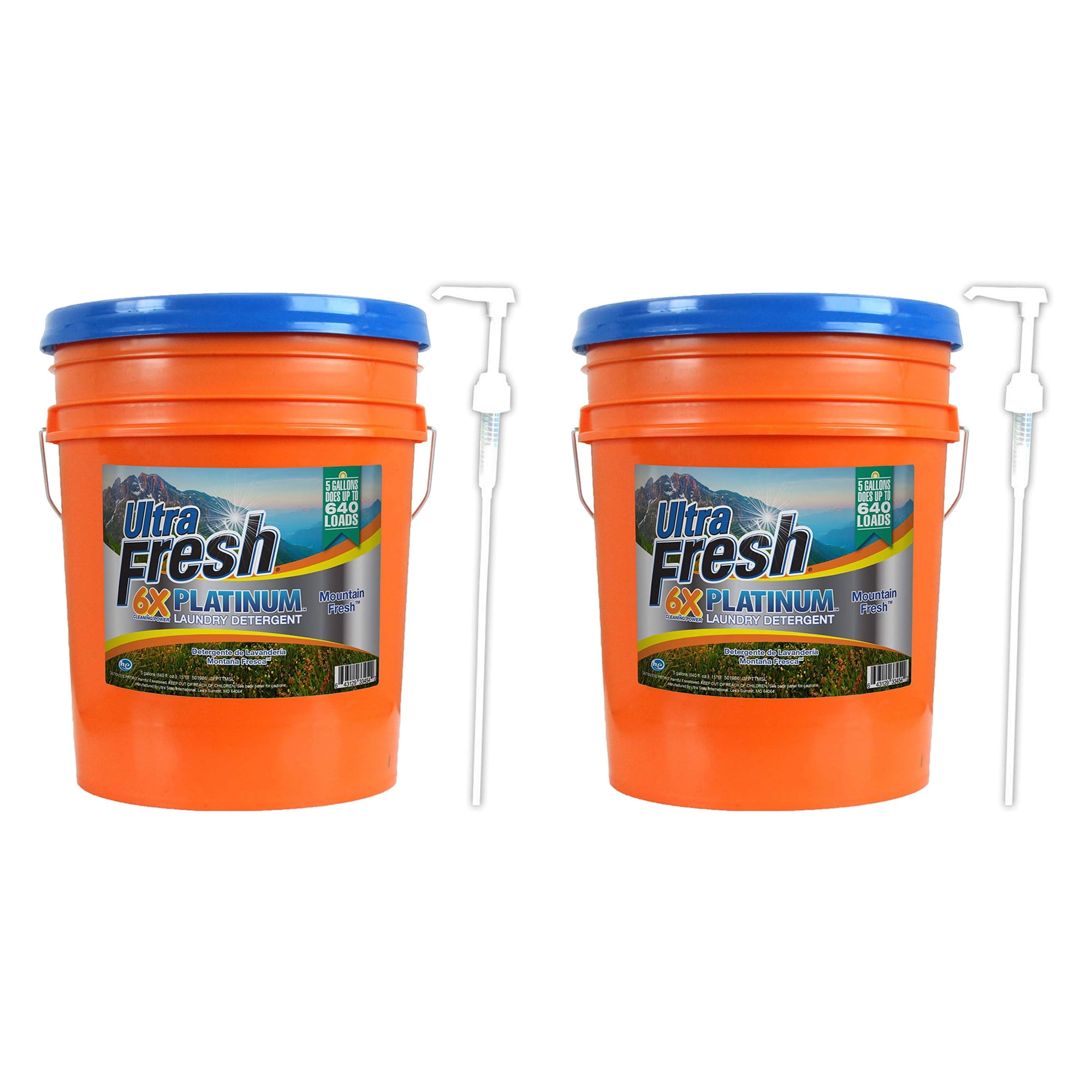 Ultra Fresh 6X Platinum Laundry Detergent Liquid, Original Blue (2 Pack ...