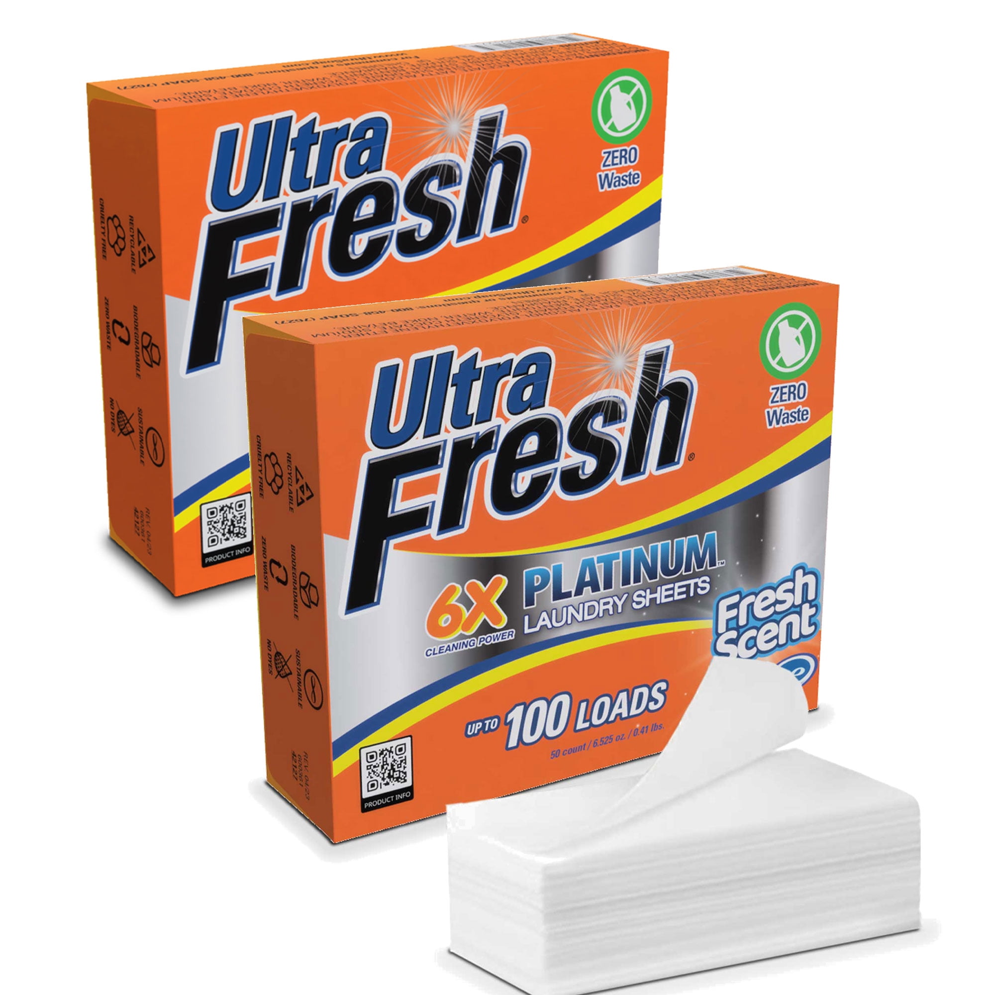 Ultra Fresh Platinum 6X Laundry Detergent Sheets with Fresh Scent, Set ...
