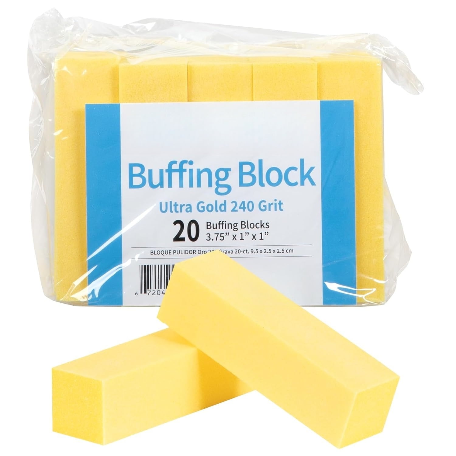 Ultra Gold Buffing Block, 240 Grit, Four-Sided Manicure & Pedicure Nail ...