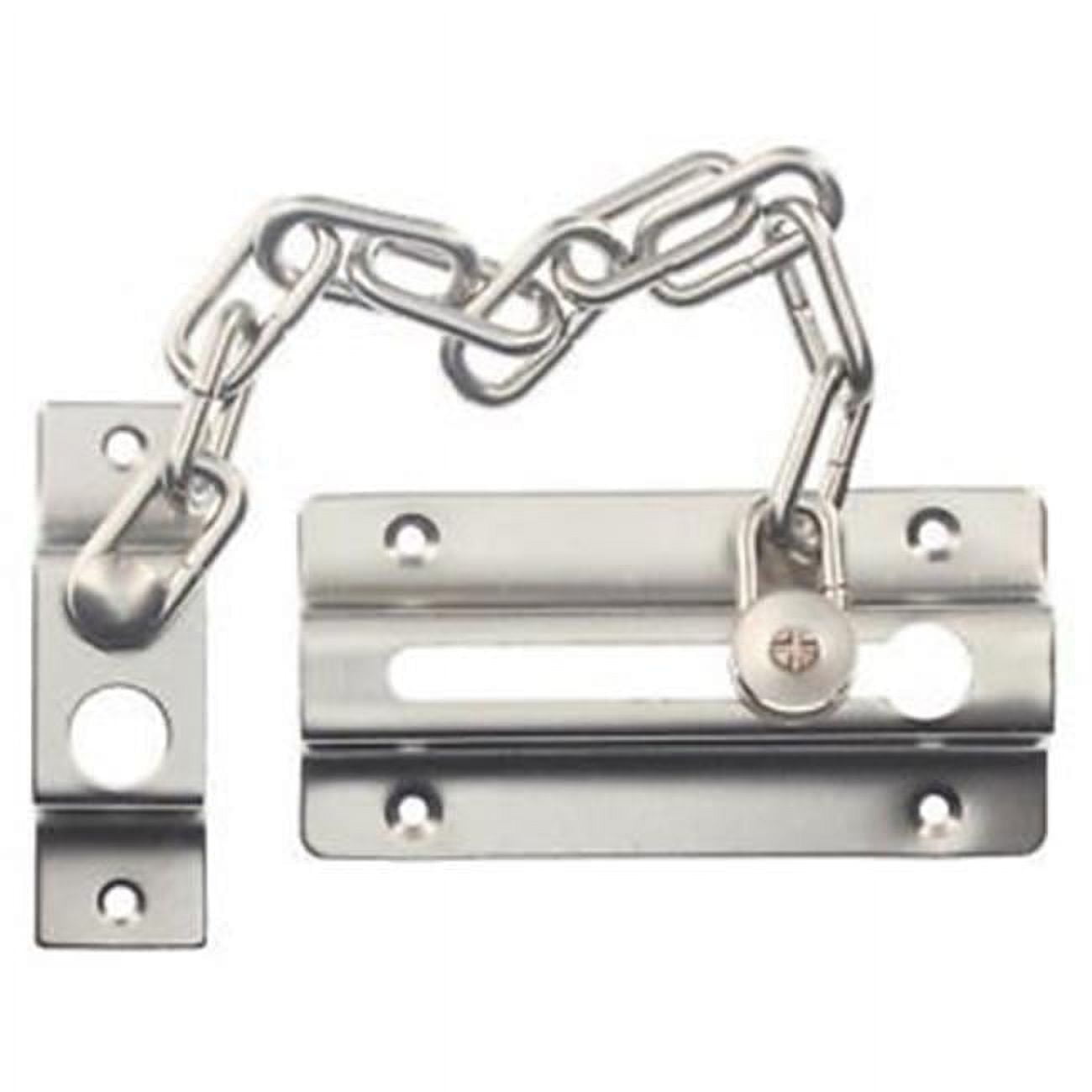 Ultra Hardware 2 in. H X 5 in. L Satin Nickel Steel Chain Door Guard ...