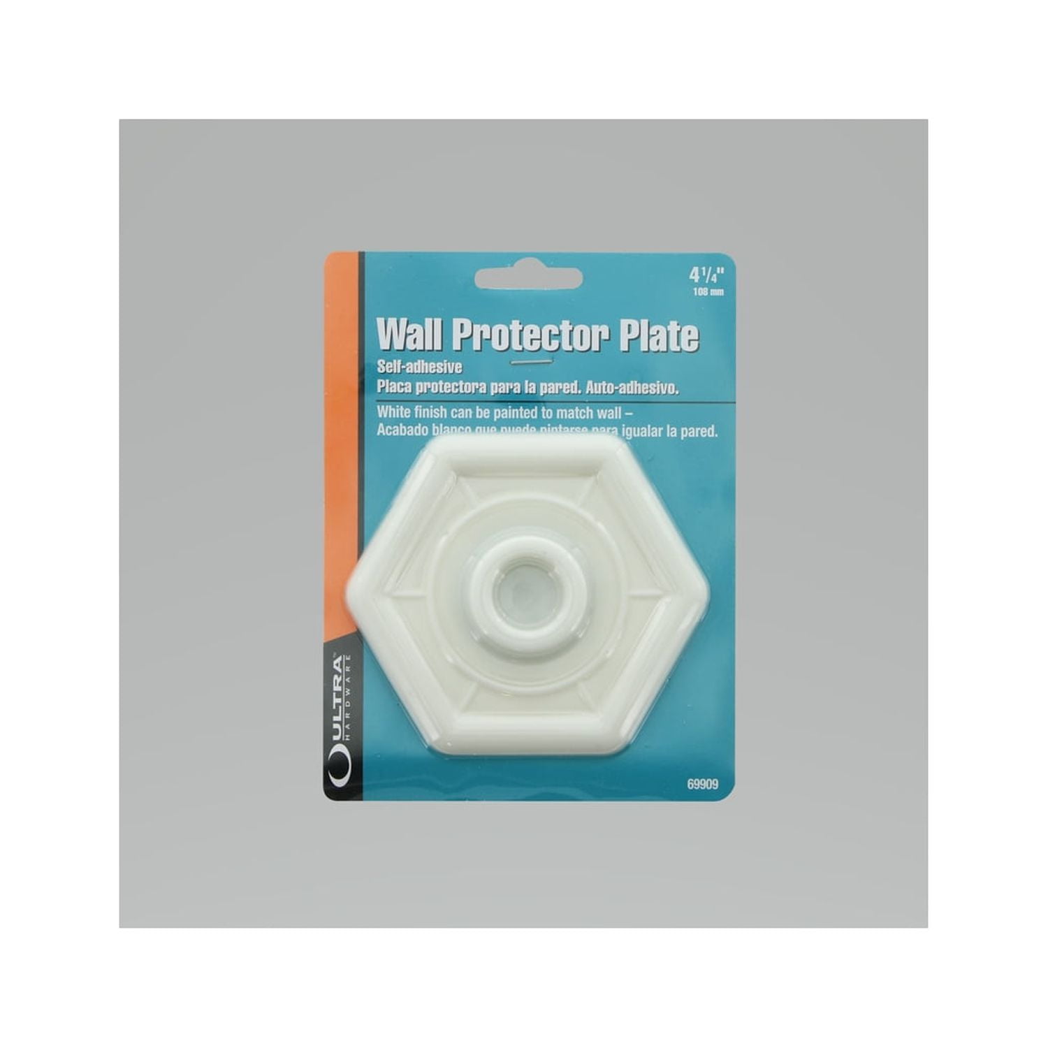 Ultra Hardware 4-1/4 in. L Plastic White Wall Protector Mounts to wall ...