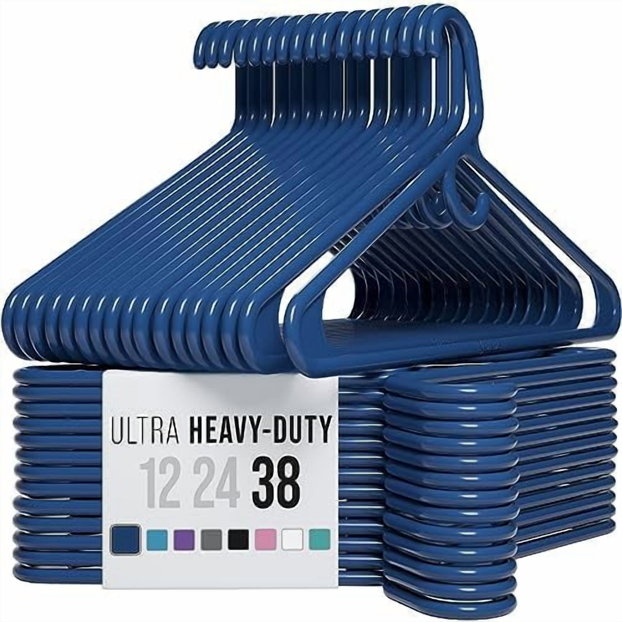 Ultra Heavy Duty Plastic Clothes Hangers - Navy - Durable Coat, Suit ...