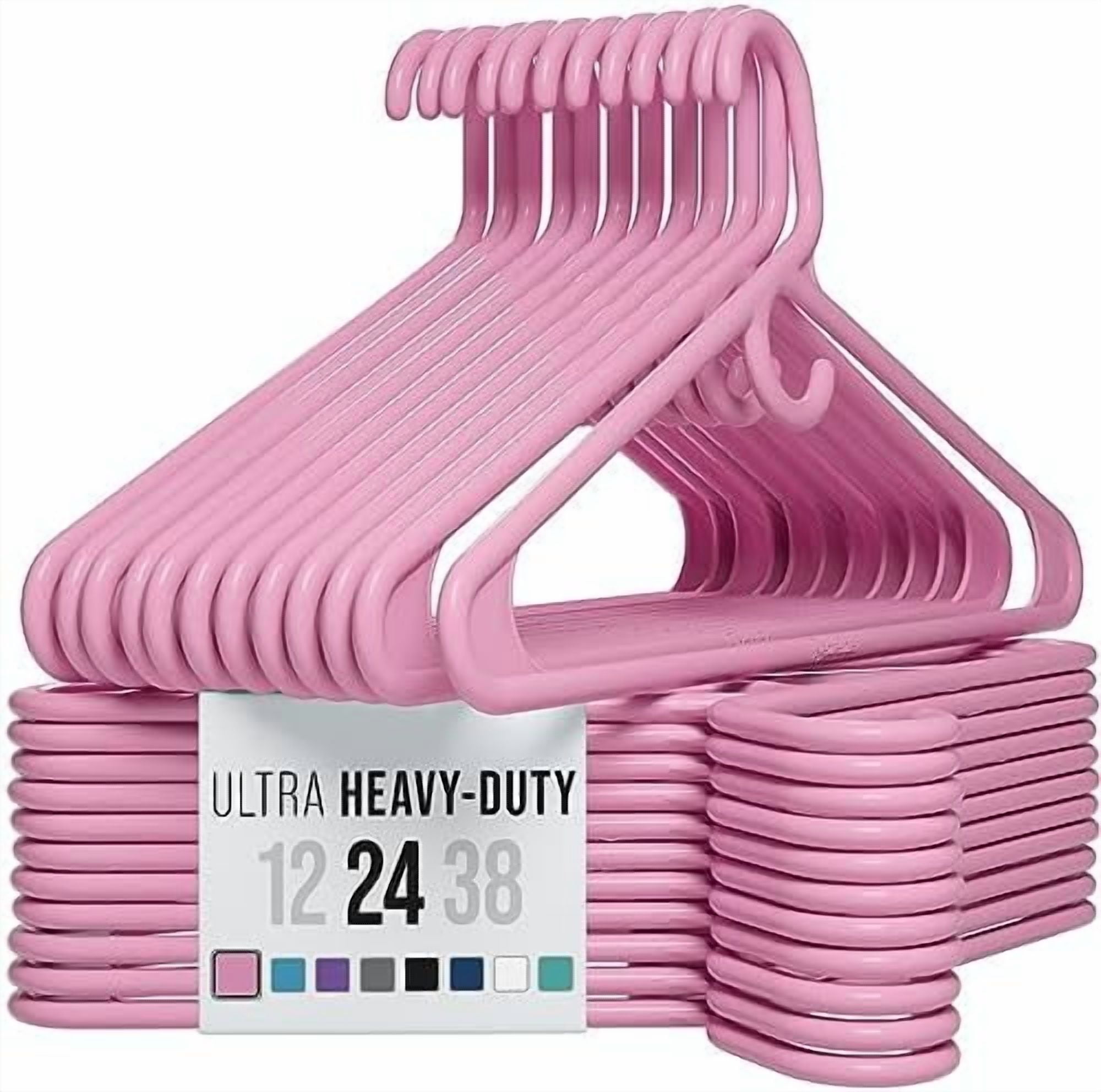 Ultra Heavy Duty Plastic Clothes Hangers - Pink - Durable Coat, Suit ...