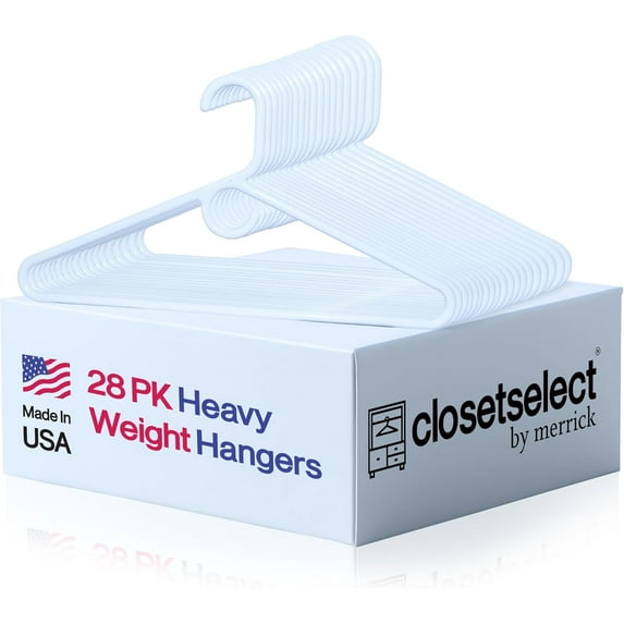Ultra Heavy Duty Plastic Hangers, Made in USA, White Heavy Weight Hanger, 28 Pack - Walmart.com