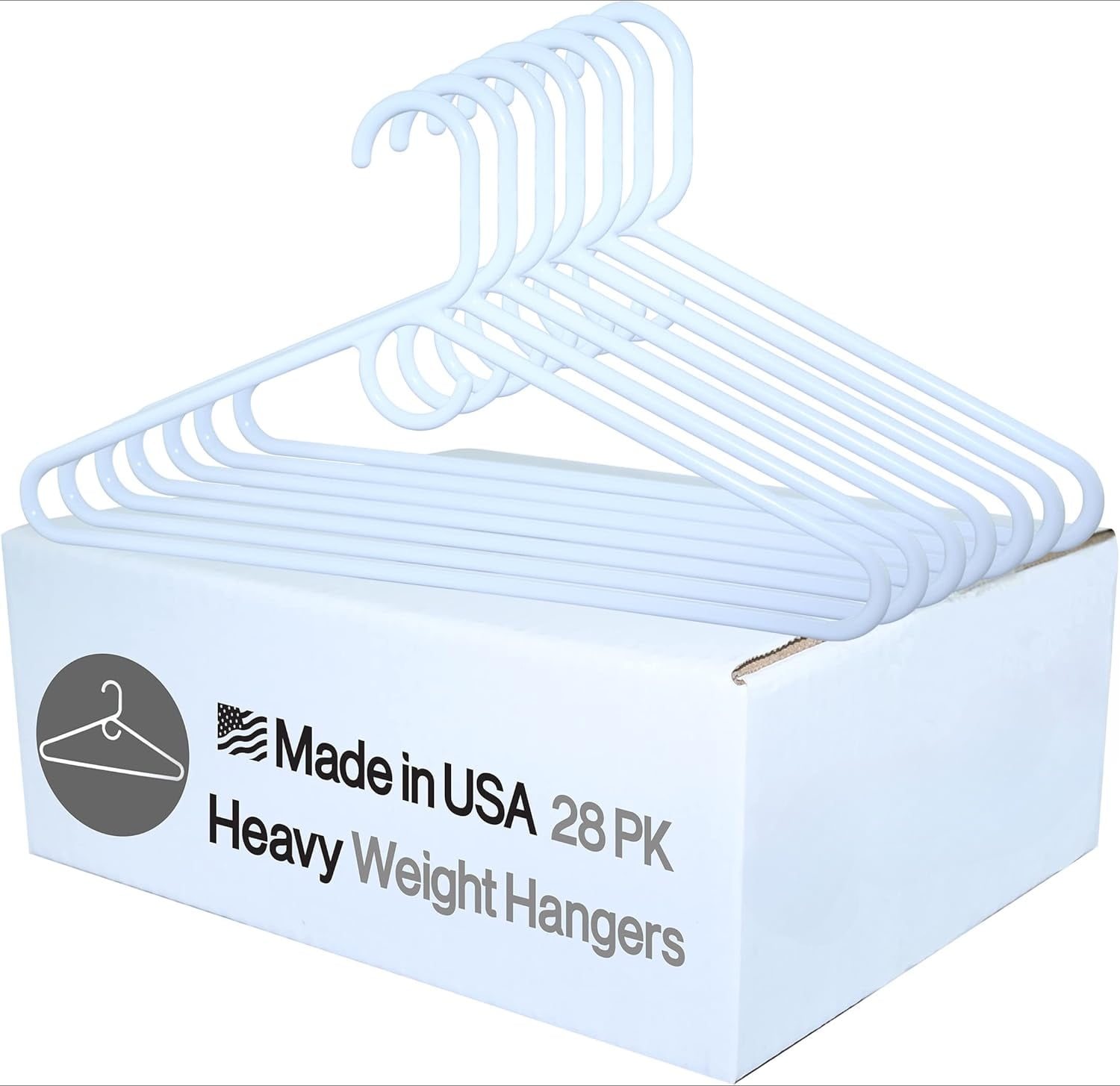 Ultra Heavy Duty Plastic Hangers, Made in USA, White Heavy Weight ...