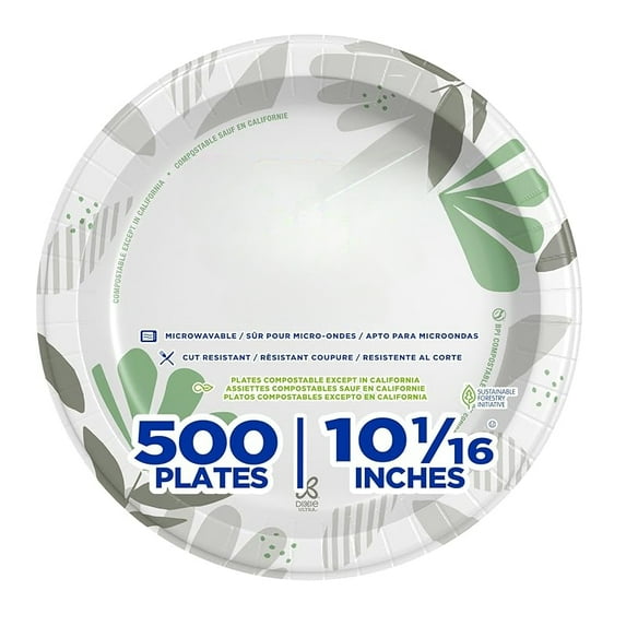 Ultra Heavy-Weight Paper Plates By GP PRO, 500 Count (125 Disposable ...