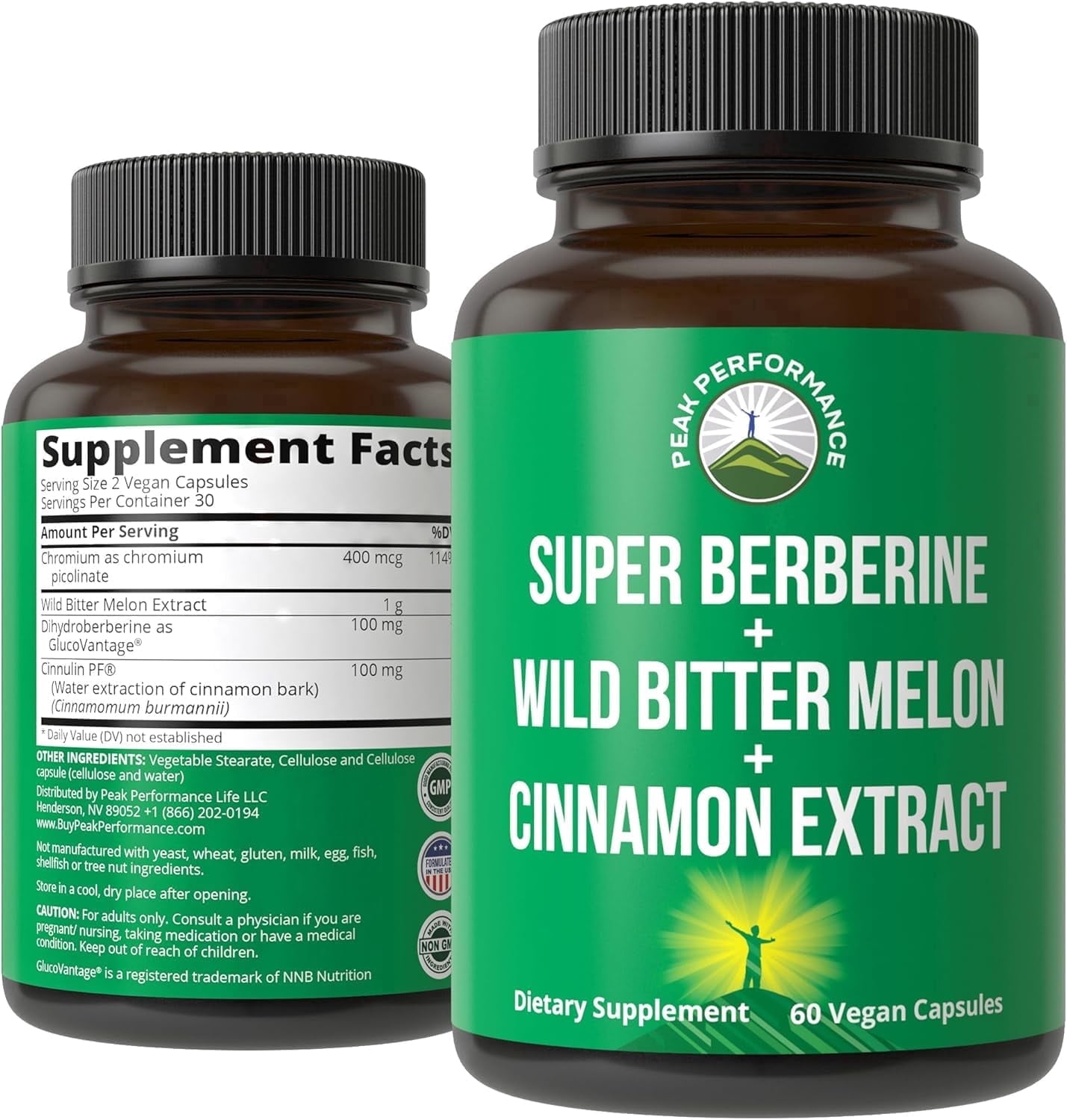 Peak Performance Super Berberine GlucoVantage 4-In-1 Wild Bitter Melon ...