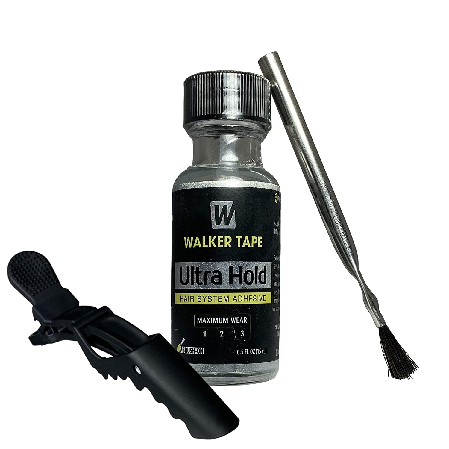 Ultra Hold Hair System Adhesive 0.5oz with Brush Applicator and Hair ...