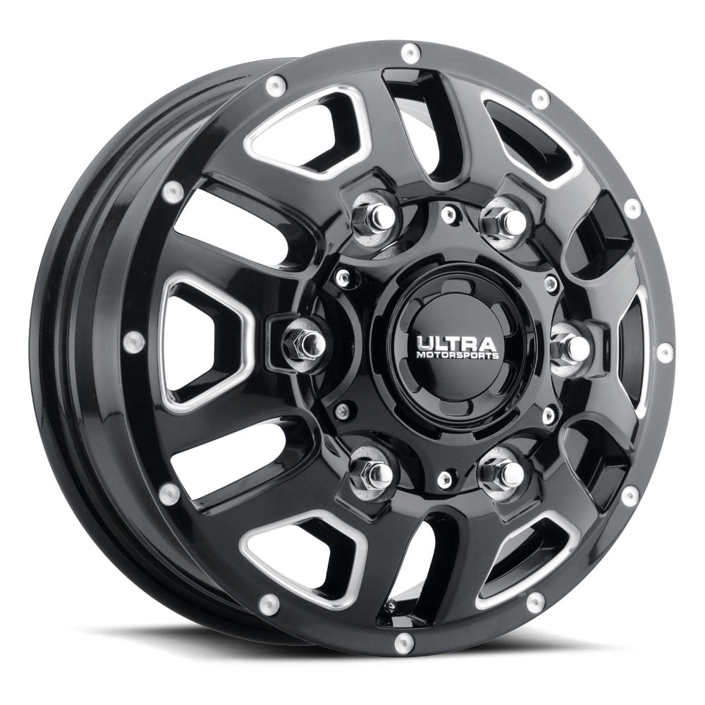 Ultra Hunter Dually Van Front 16x6 6x180 +0mm Black/Milled Wheel Rim 16 ...