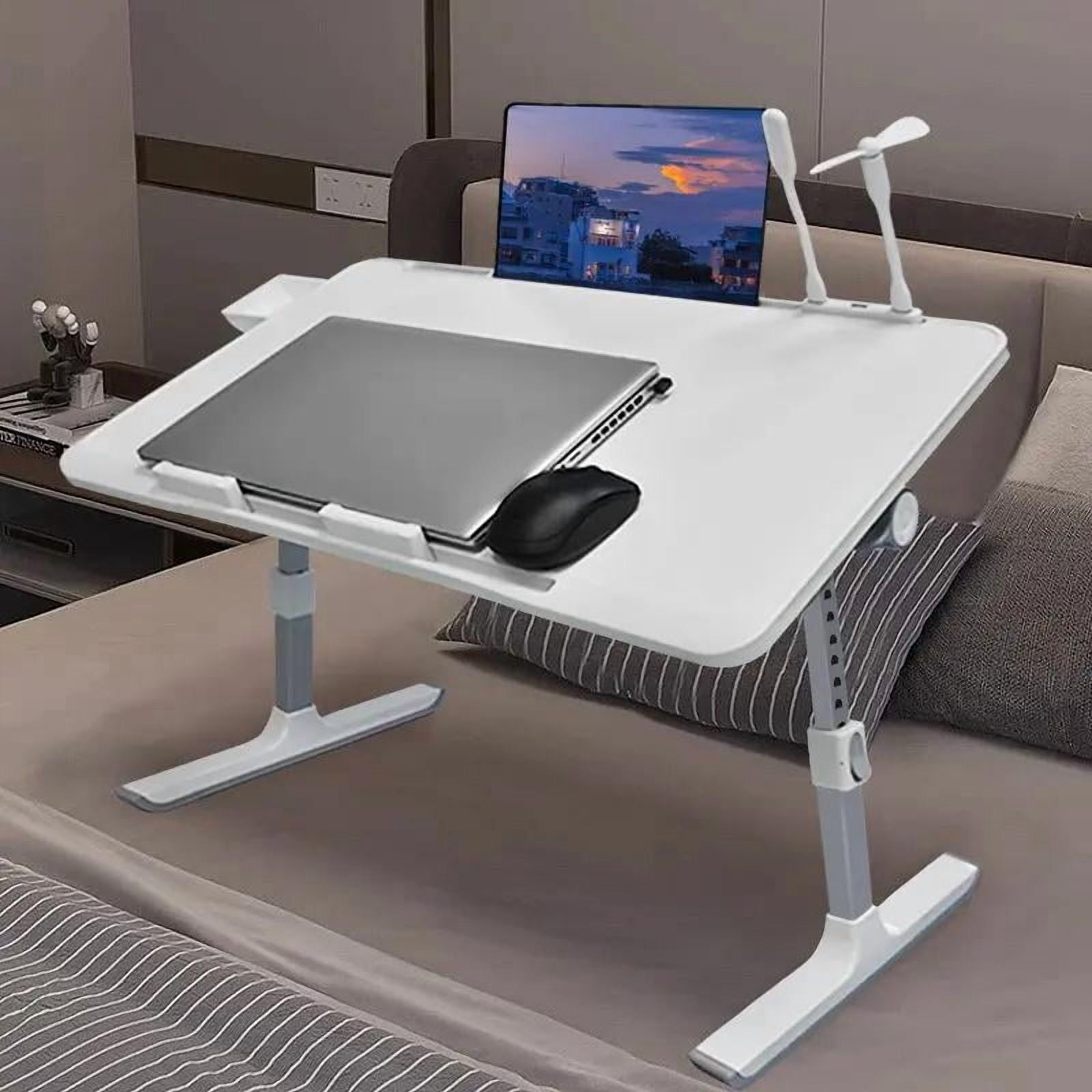 Ultra Large Foldable Portable Laptop Bed Table with Cup Holder, Drawer ...